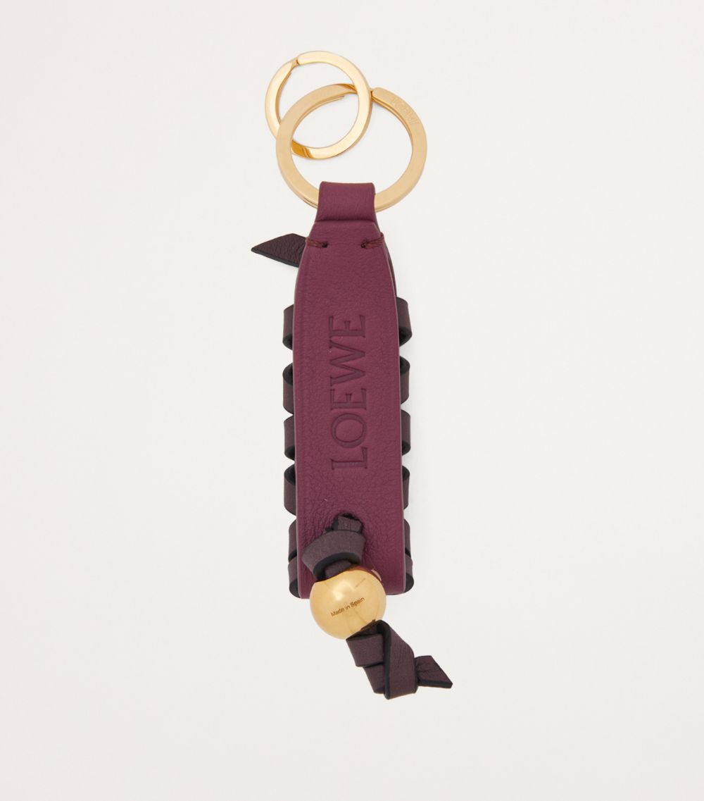 Loewe Leather Braided Cross Keychain - Multi | Editorialist