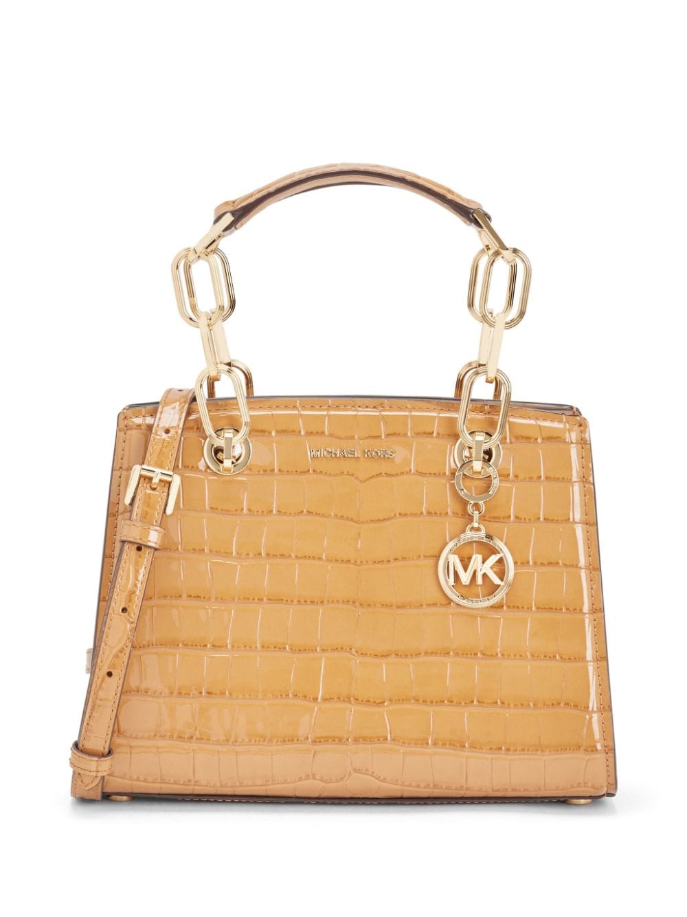 Michael Kors Cynthia Crocodile-Effect Tote Bag Neutrals