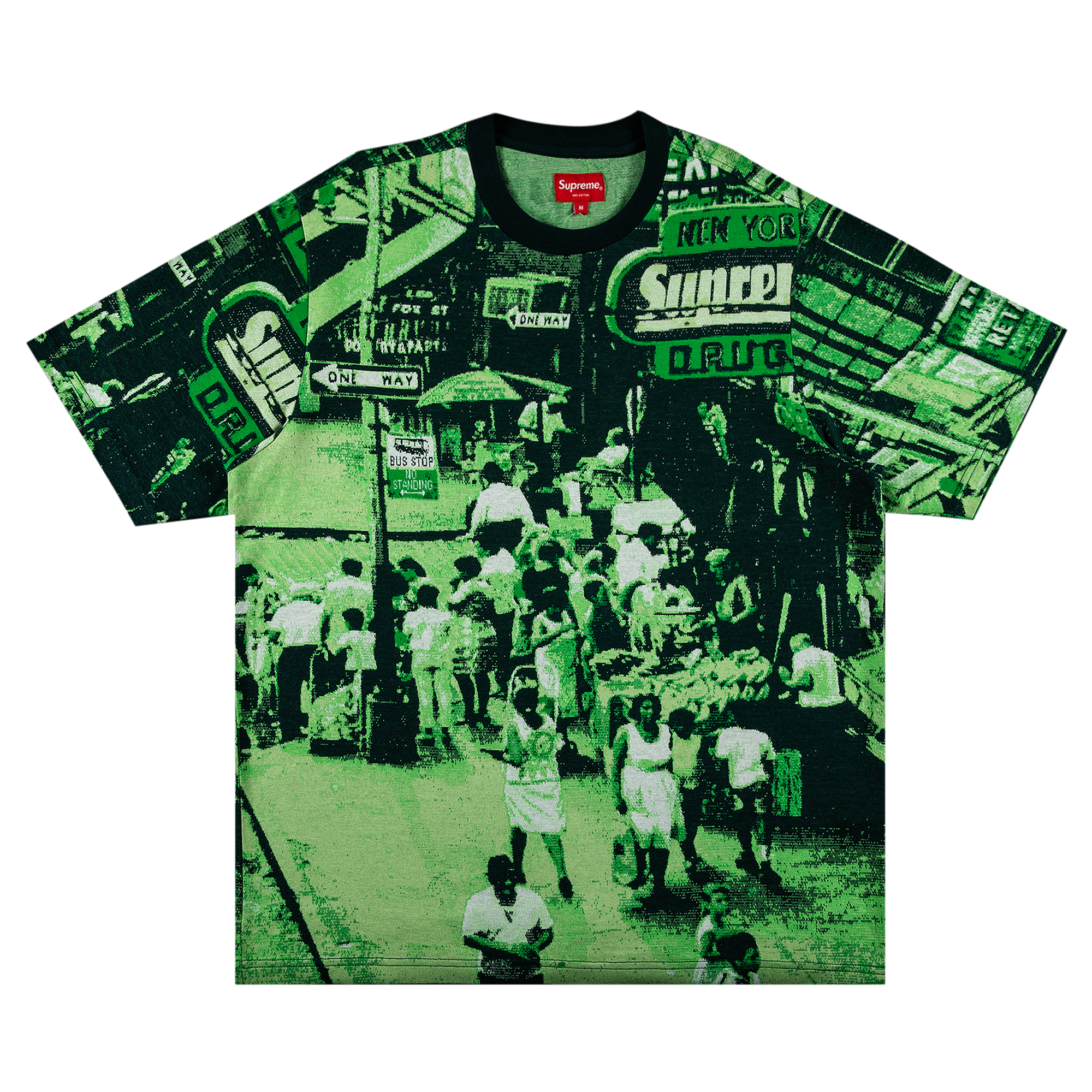Supreme Street Scene Jacquard Short-Sleeve Top - Green | Editorialist