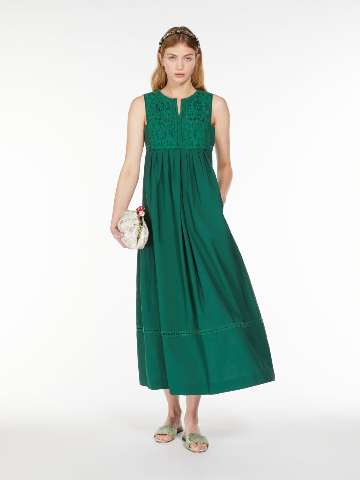green max mara dress Max Mara Ares Satin Maxi Dress | Olive Green main image 0