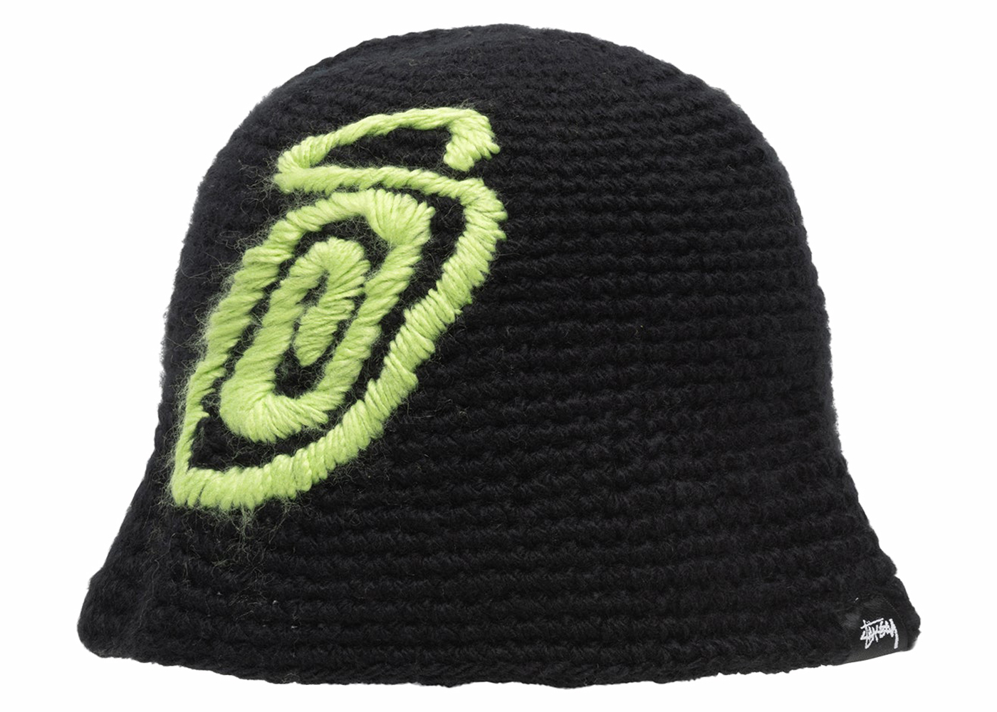 StüSsy Swirly S Knit Bucket Hat - Black | Editorialist