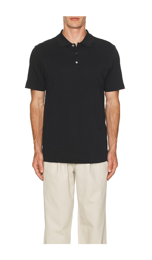 THEORY theory bron cotton polo in black.