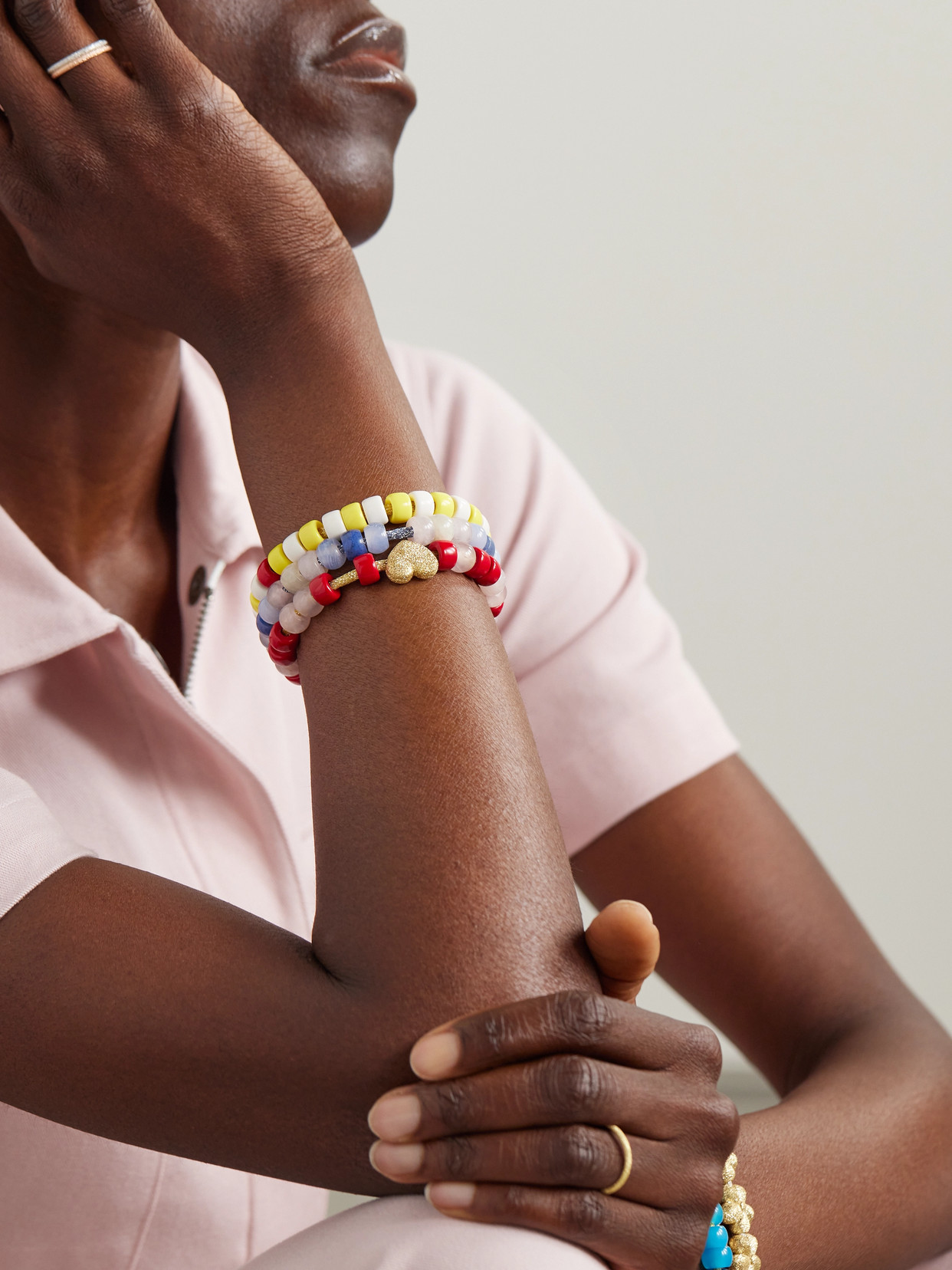 Carolina Bucci Forte Beads + Cuore 18-Karat Bracelet - Gold 