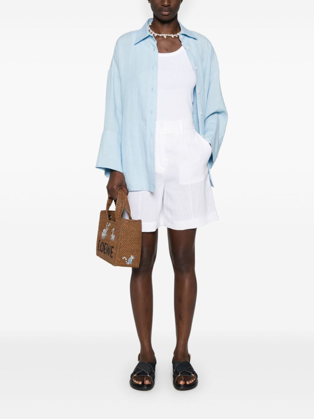 ELEVENTY Eleventy Linen Chambray Shirt