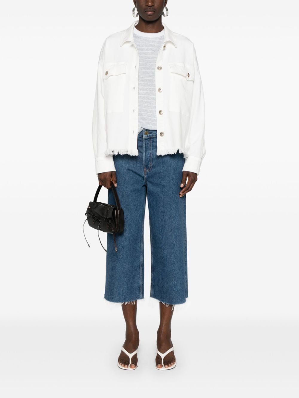 ELEVENTY Eleventy Fringe Twill Shirt