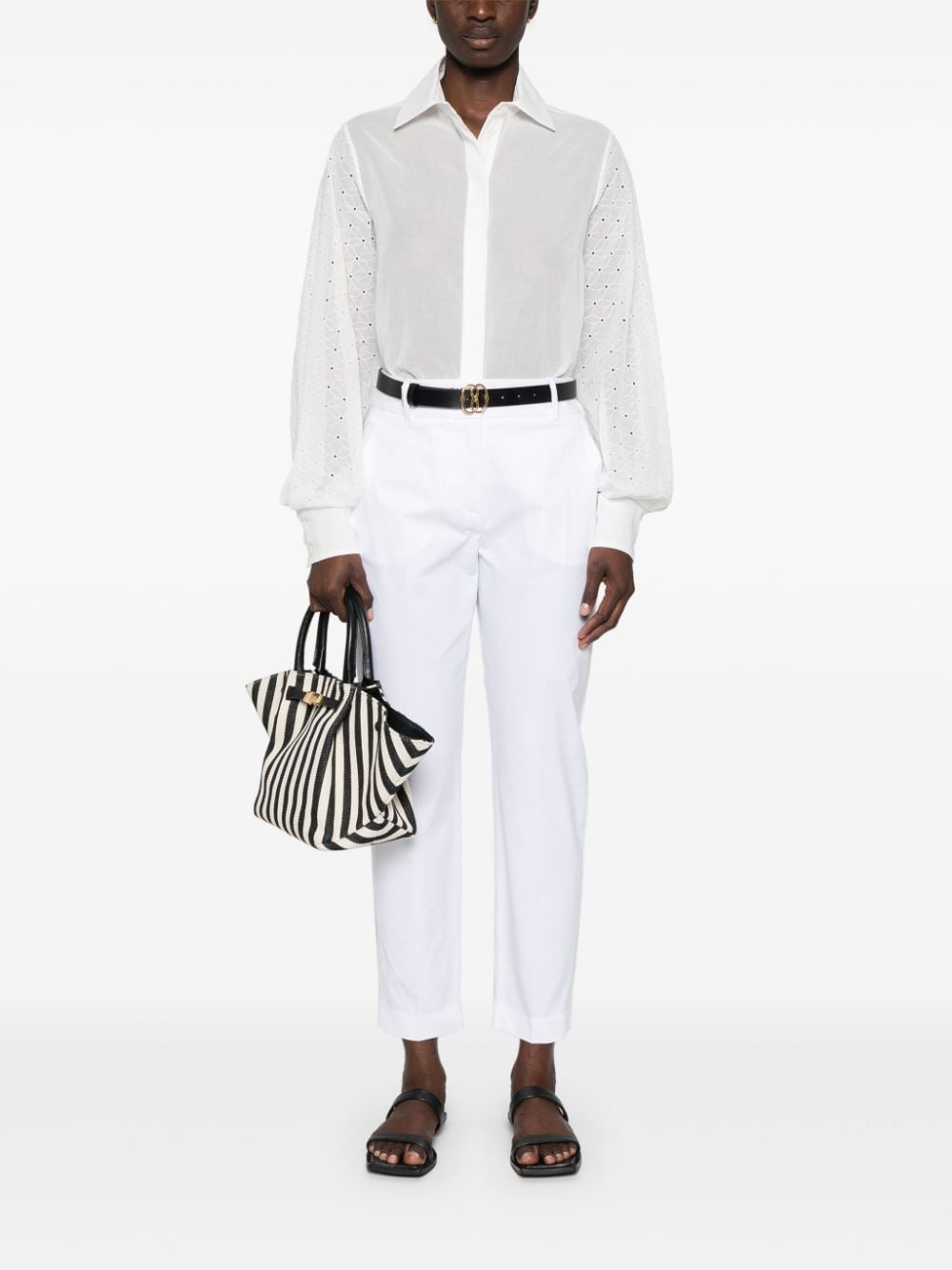 ELEVENTY Eleventy Embroidered Semi-Sheer Shirt