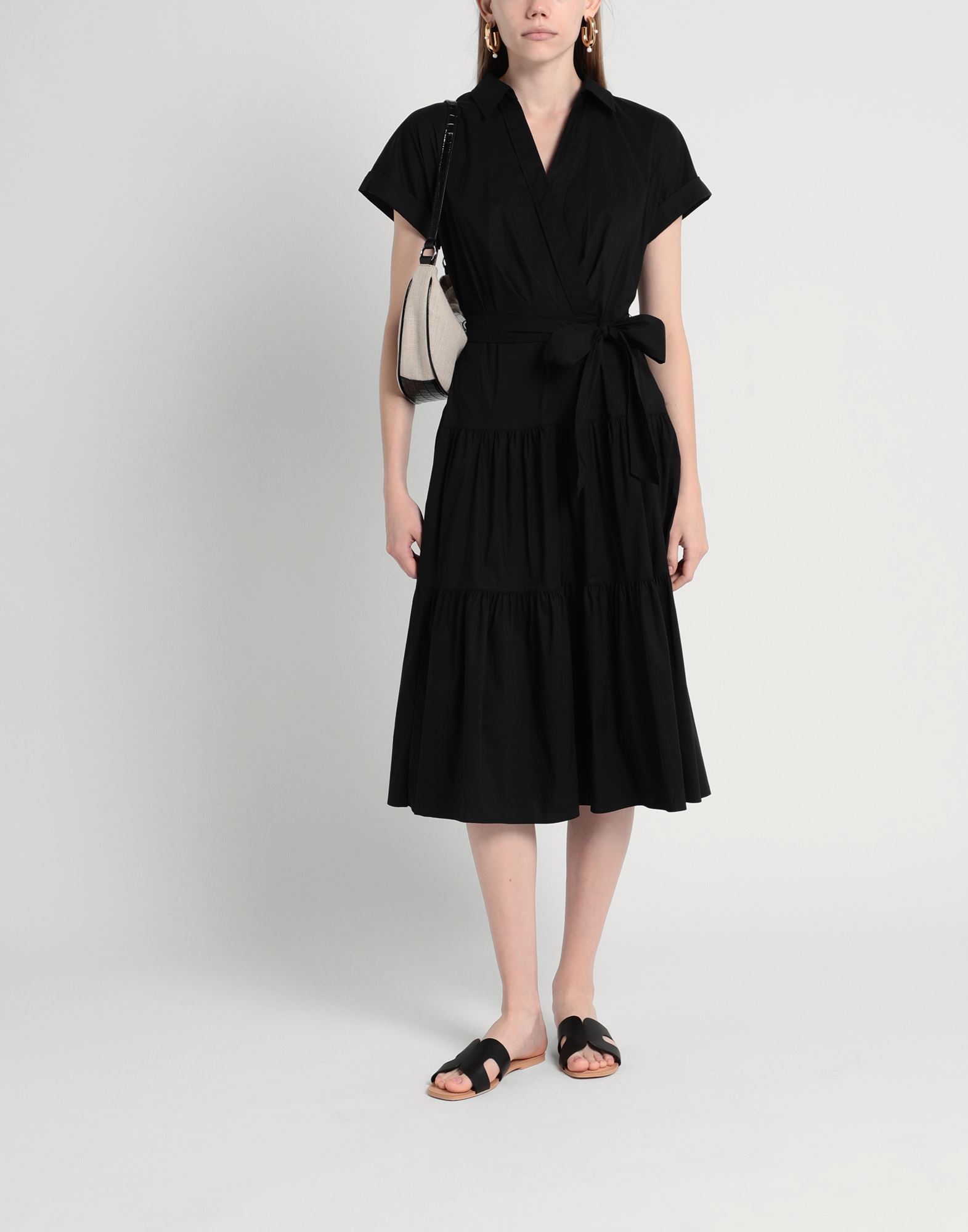 RALPH LAUREN LAUREN RALPH LAUREN Belted Cotton-Blend Tiered Midi Dress