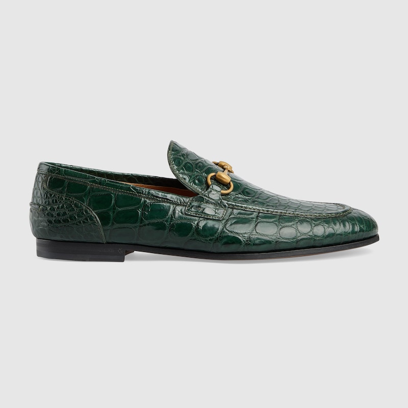 Gucci S Jordaan Crocodile Loafer - Green | Editorialist
