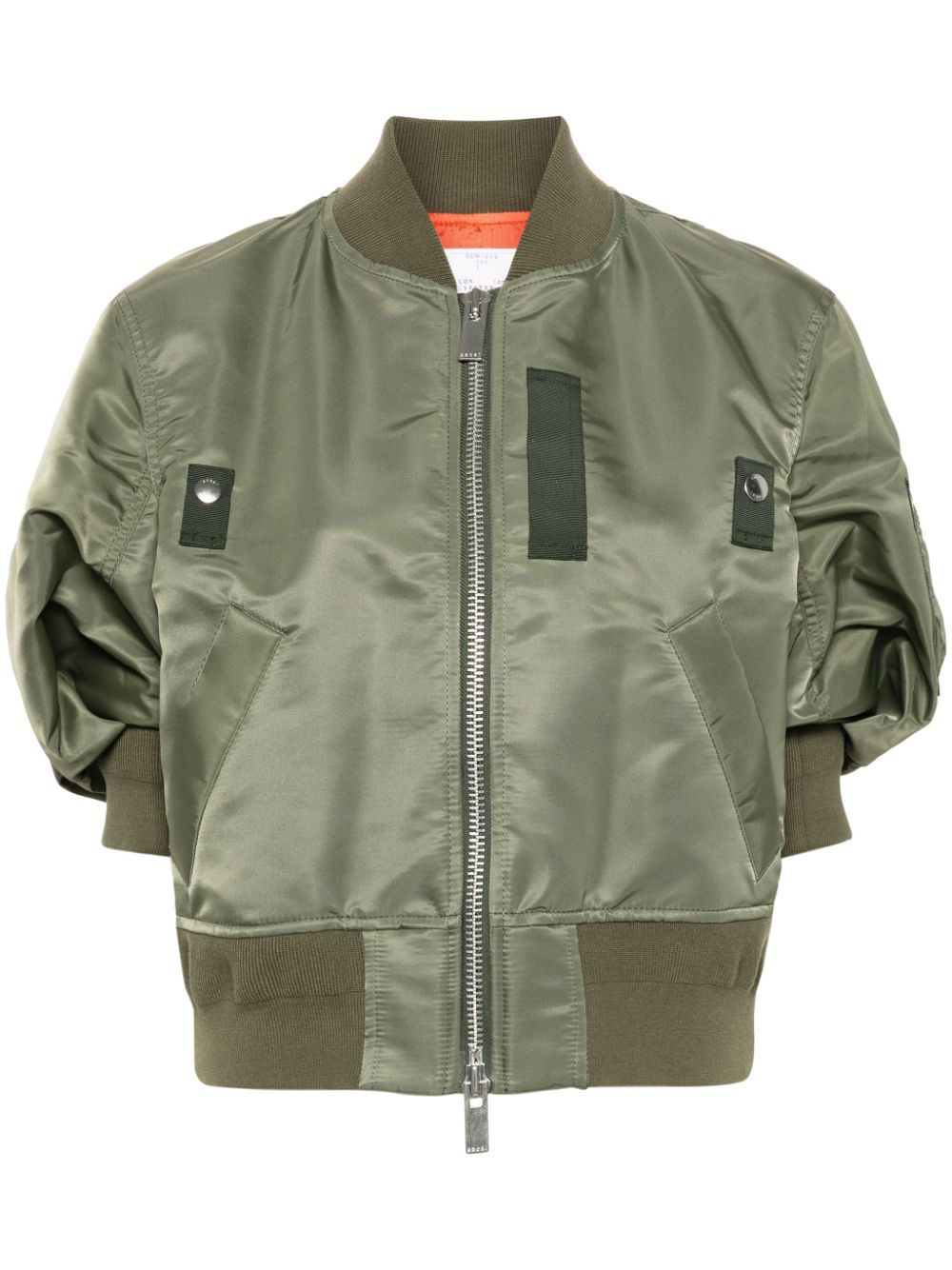 Sacai Short-Sleeve Bomber Jacket - Green | Editorialist