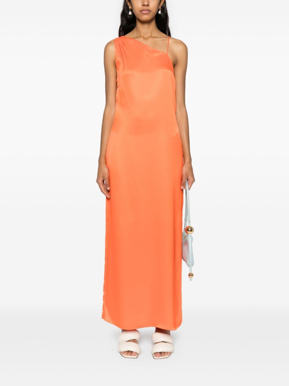 CALVIN KLEIN Asymmetric Satin Maxi Dress