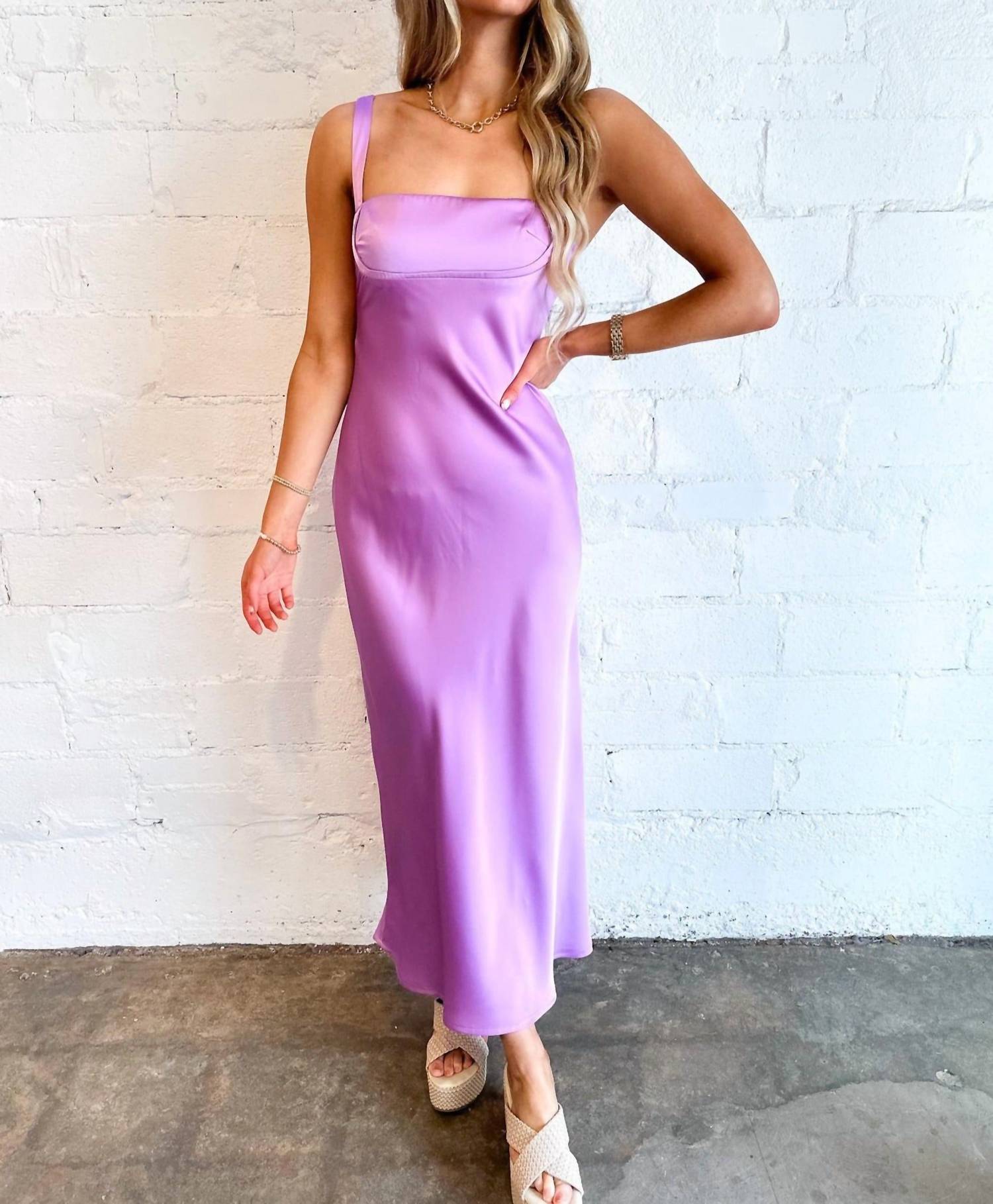 Astr The Label Stacie Satin Maxi Dress In Lavender In Purple - 37% Off |  Editorialist