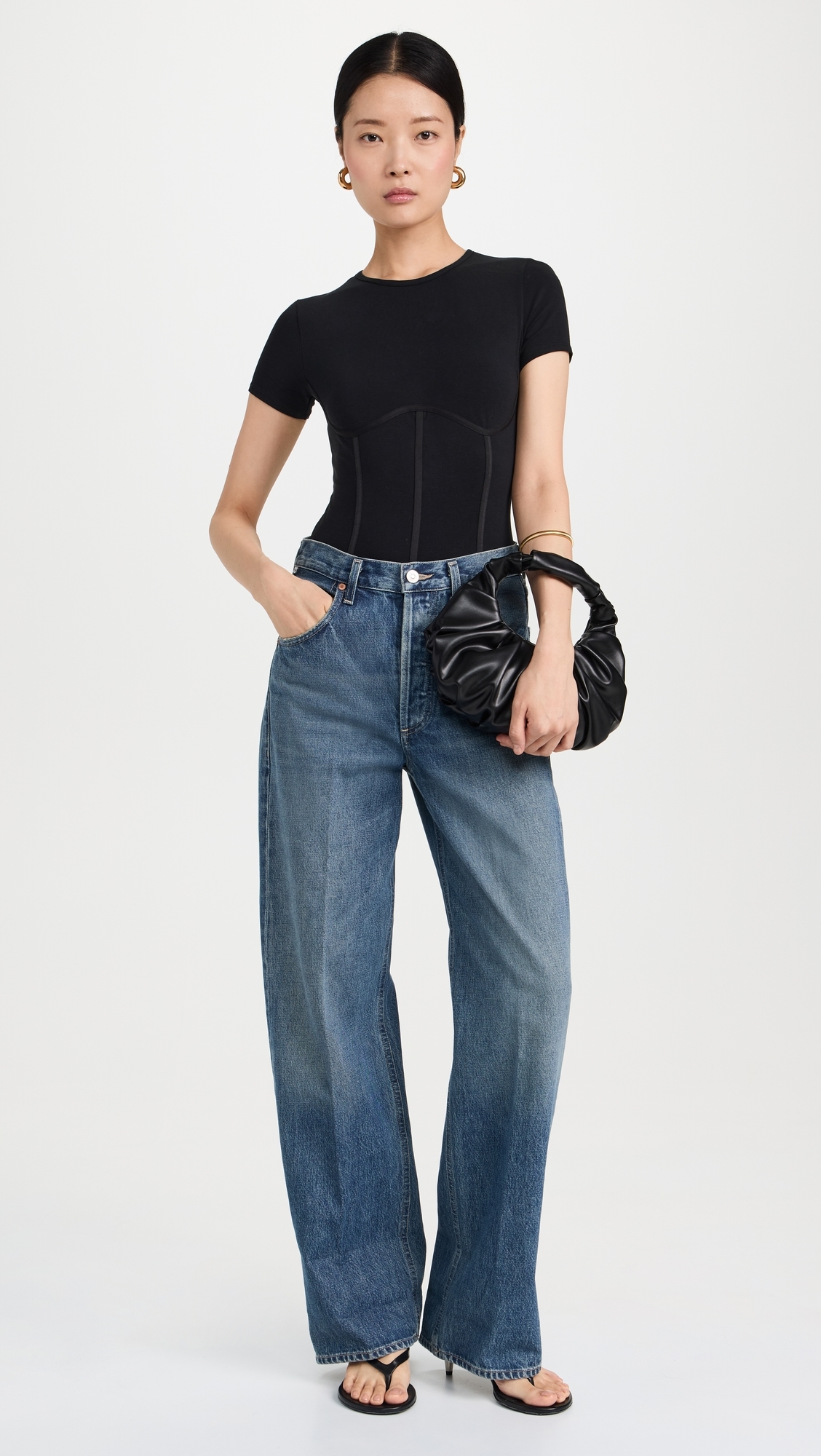 FLEUR DU MAL Cotton T-Shirt Thong Bodysuit