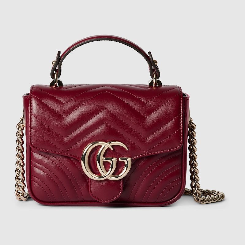 Gucci Gg Marmont Mini Top Handle Bag - Bordeaux | Editorialist display picture 1