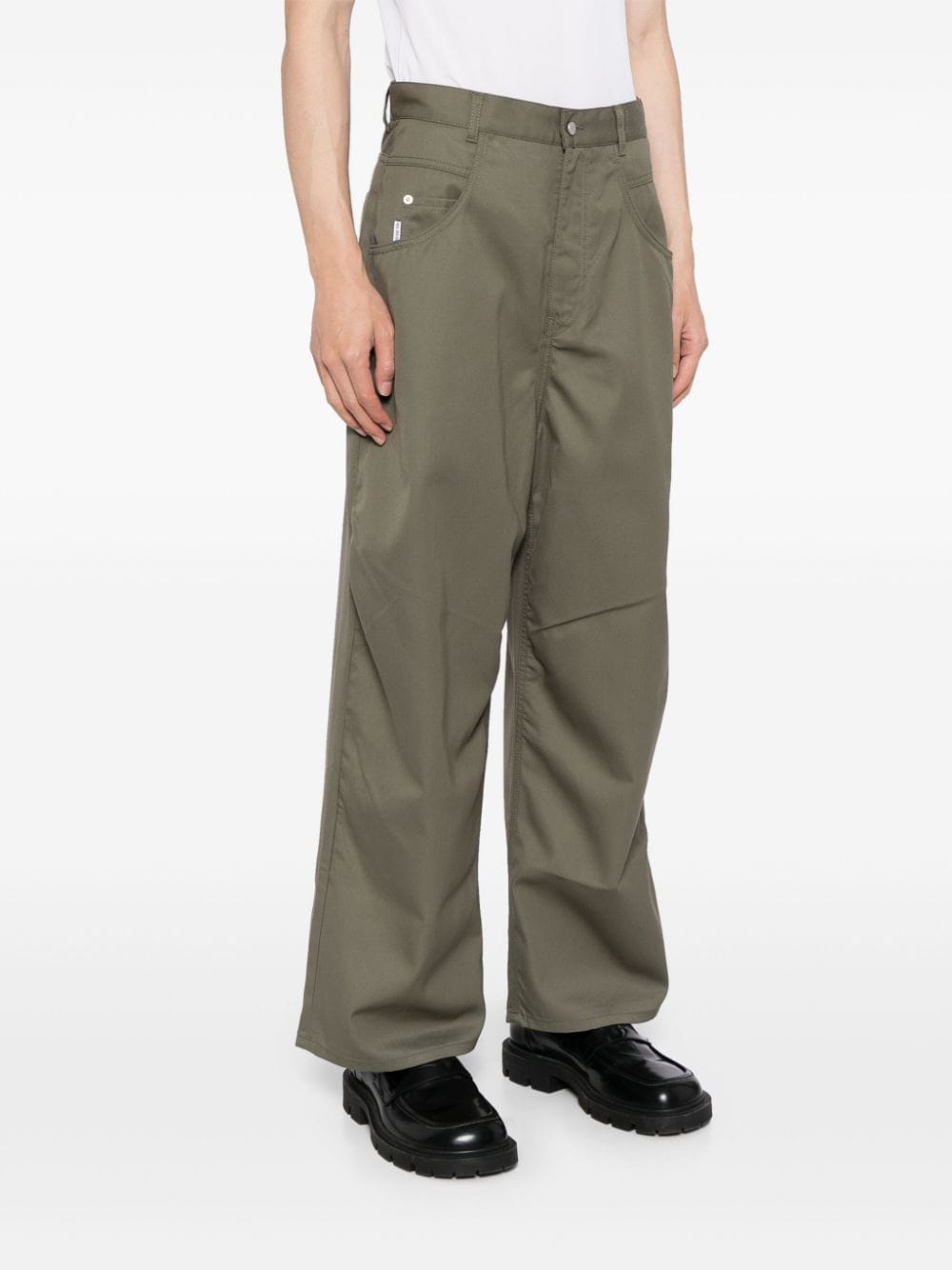 Hed Mayner Grey Cuffed Elongated Trousers In Grey Flann - 39% Off