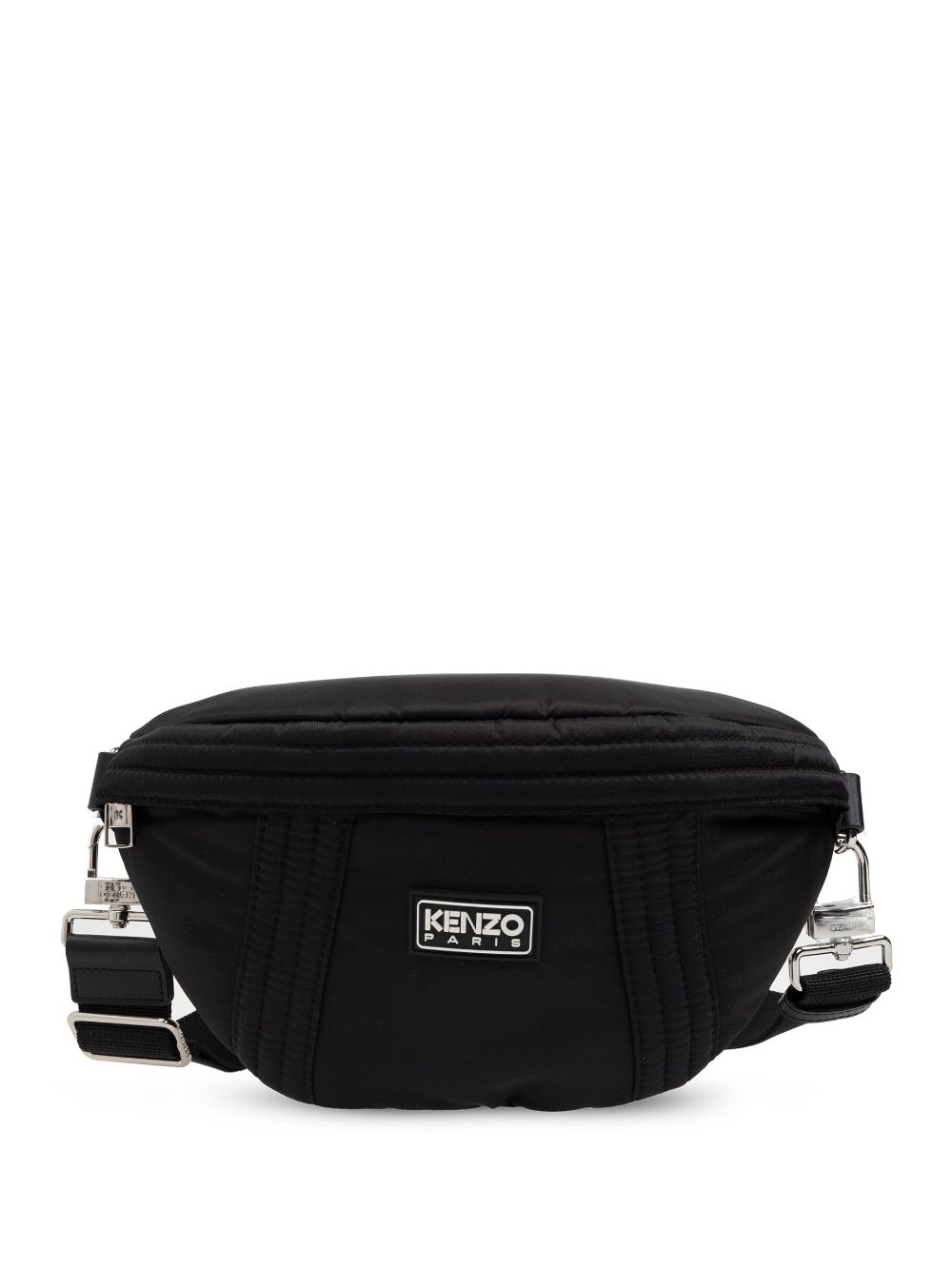 Kenzo Appliqué Ribbed-Detail Belt Bag Black Editorialist