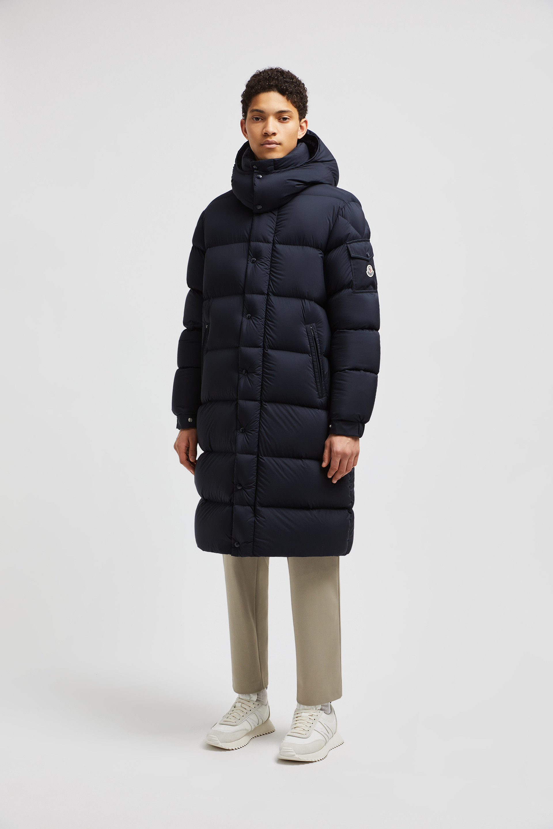 Moncler Hanoverian Long Down Jacket - Blue | Editorialist