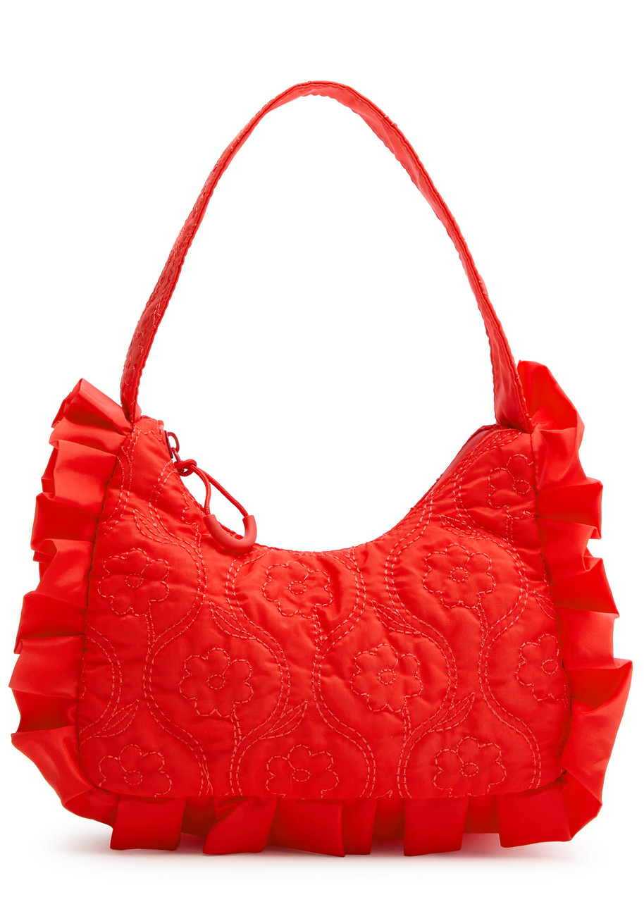 Damson Madder 90'S Frill Shell Shoulder Bag - Red | Editorialist