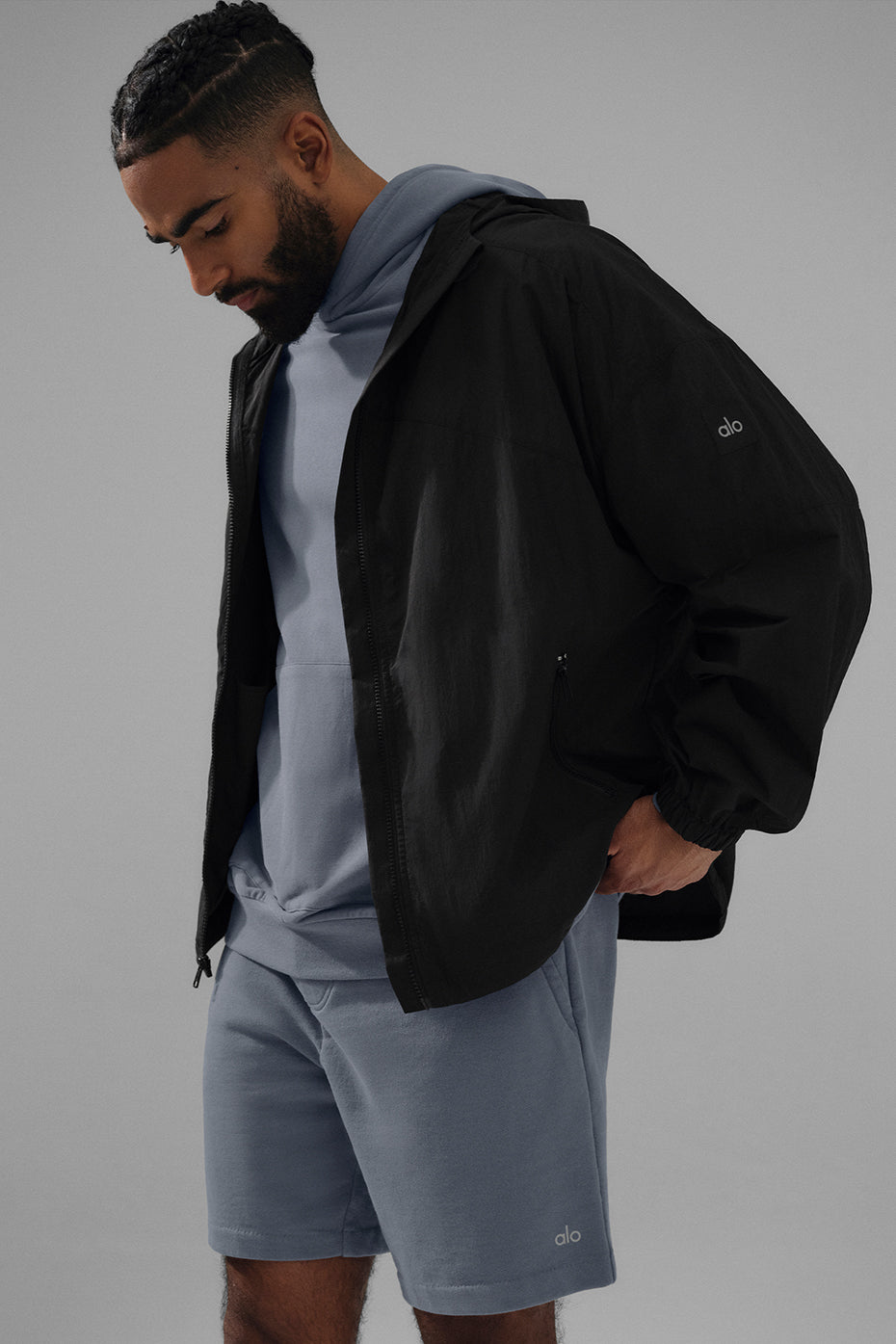 Alo Yoga Vantage Nylon Ripstop Track Jacket In Size - Black