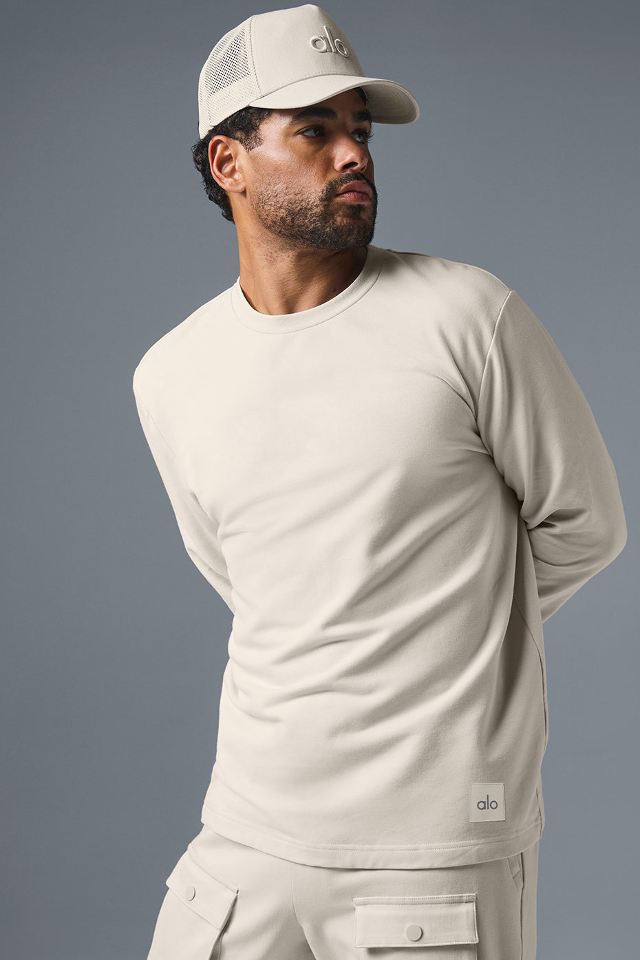 Alo Yoga Double Take Long Sleeve Top In Beige - Bone | Editorialist