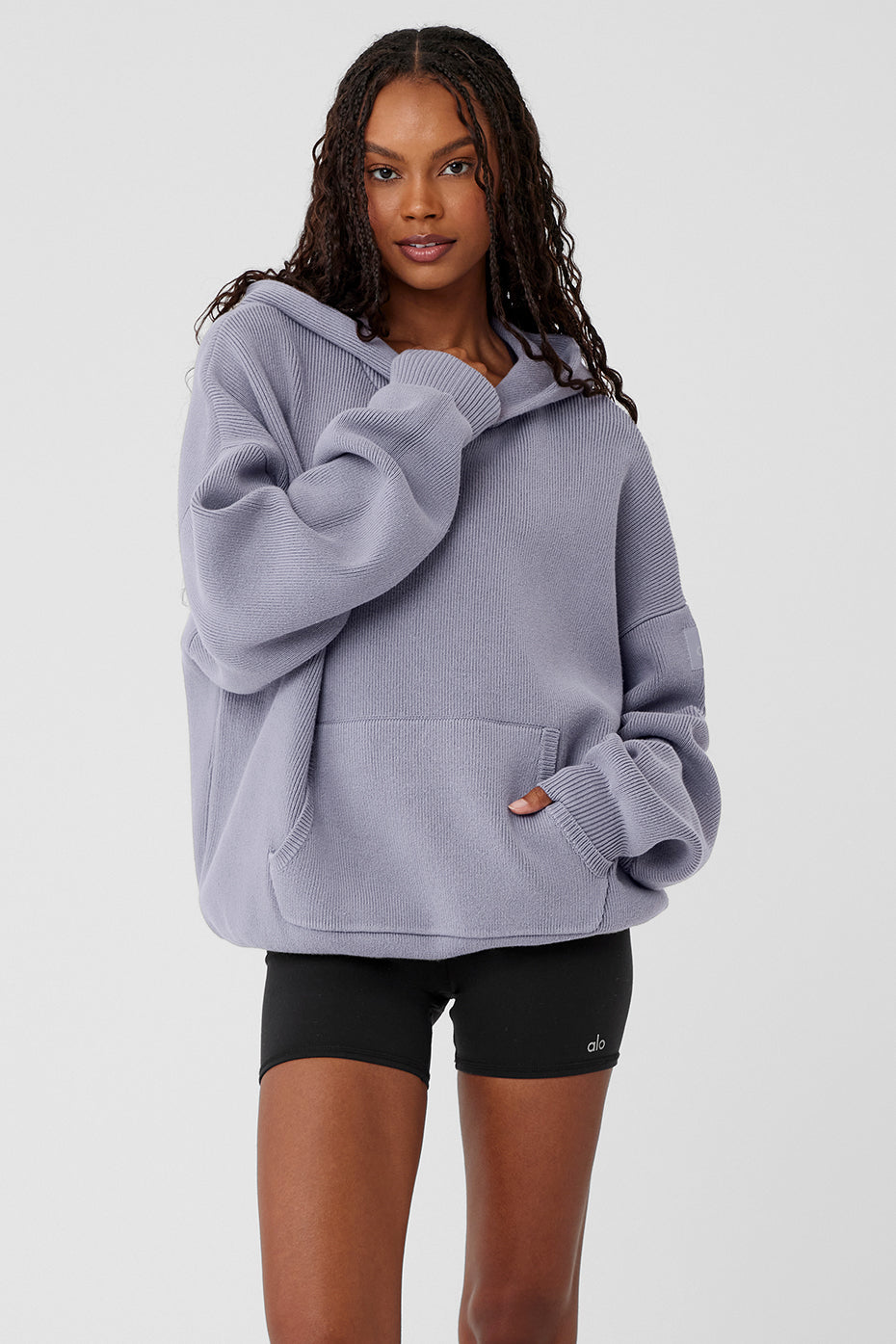 alo Scholar Hooded Sweater マッシュルーム S Scholar Hooded Sweater - Black | ALO