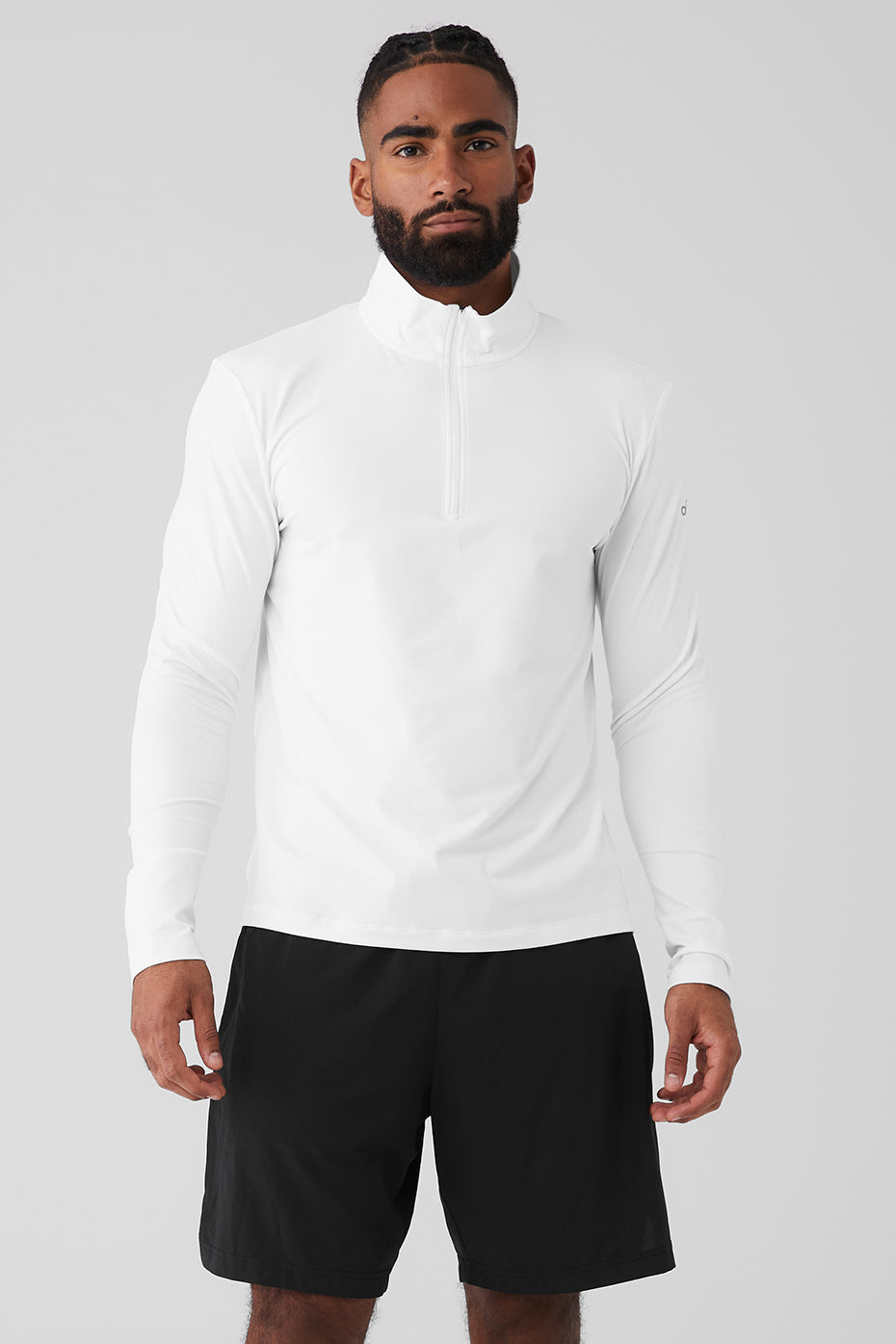 Alo Yoga Conquer 1/4 Zip Reform Long Sleeve Sweatshirt - White