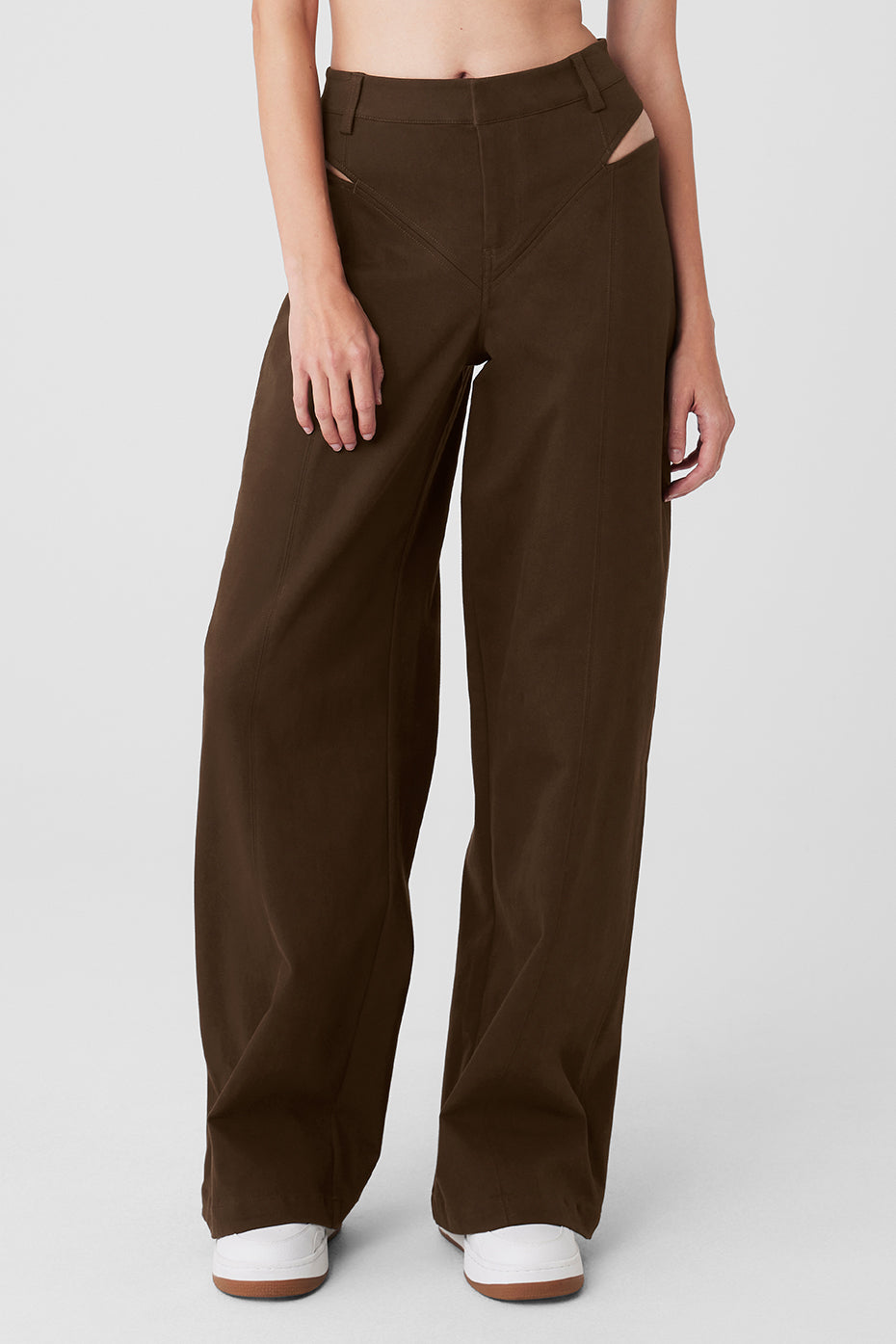 Alo Yoga High-Waist Risk Taker Trouser In Brown, Size - Espresso