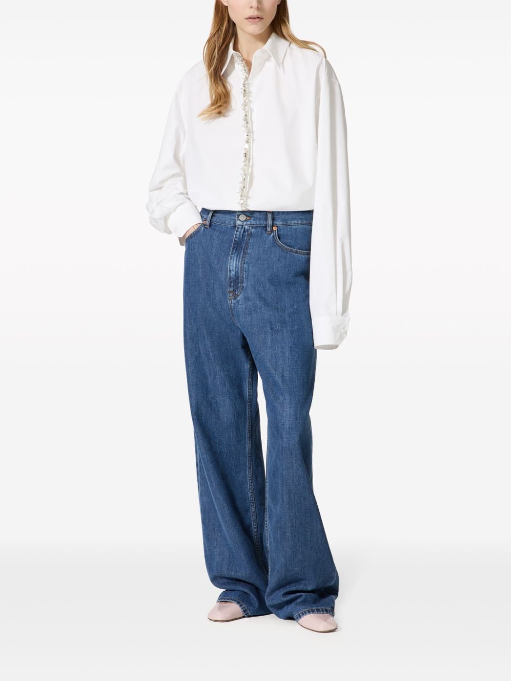 VALENTINO Embroidered Compact Shirt