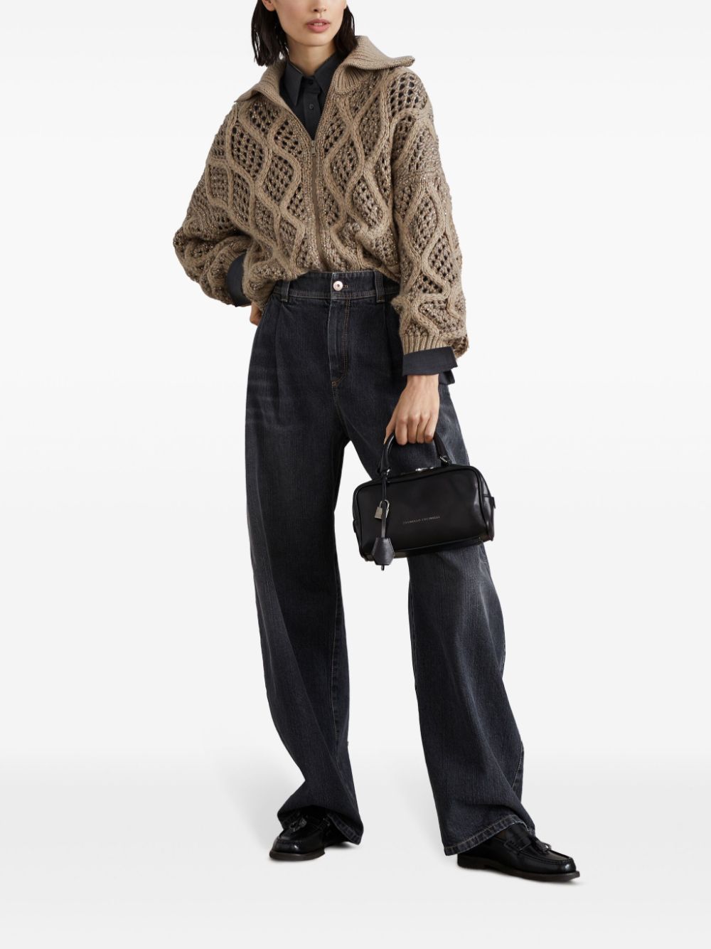BRUNELLO CUCINELLI Brunello Cucinelli Long-Sleeve Shirt with Monili Detail