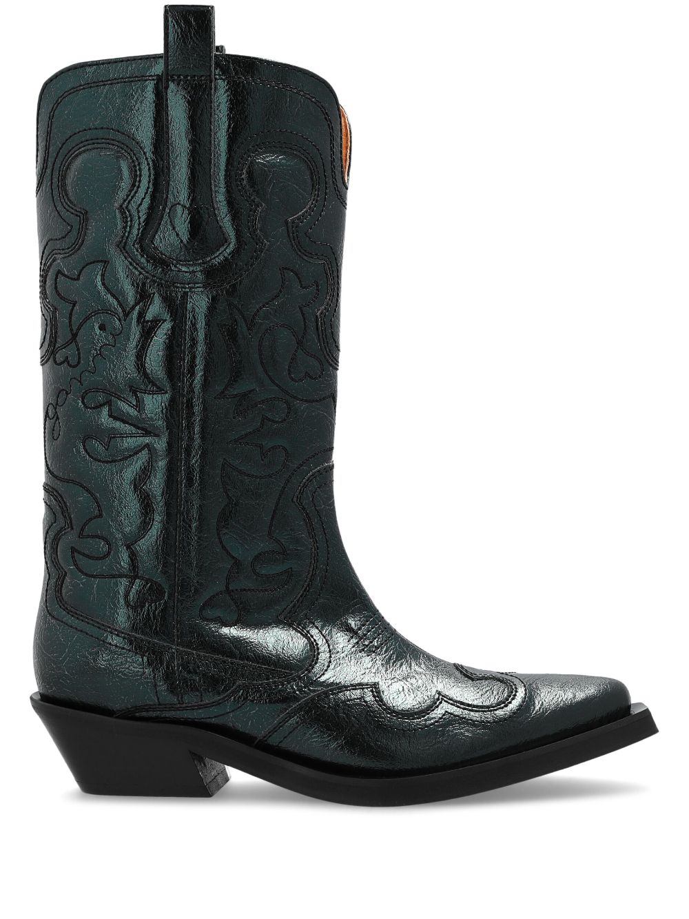 Ganni Cowboy Boots Green Editorialist