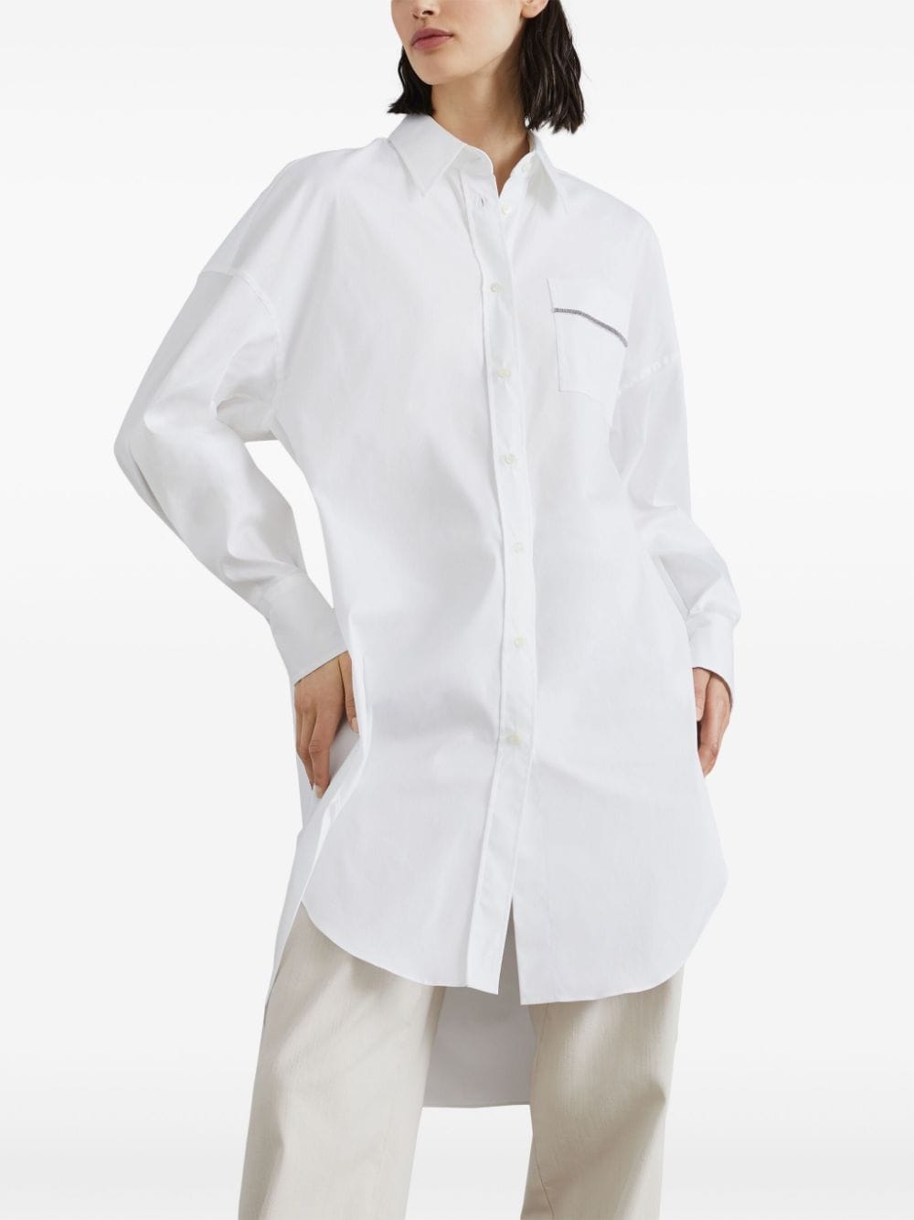 BRUNELLO CUCINELLI Brunello Cucinelli Monili-Detail Long-Sleeve Shirt