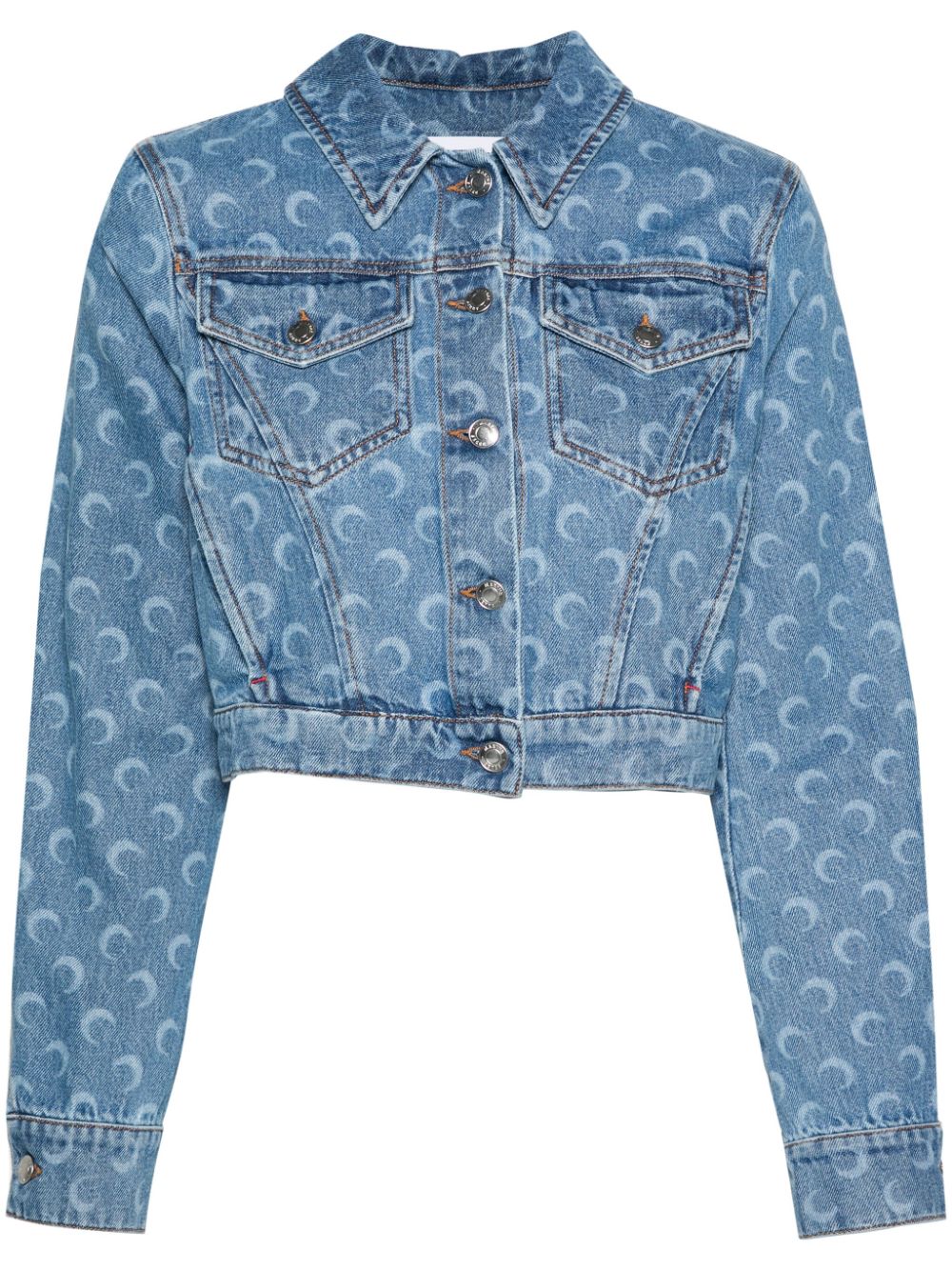 MARINE SERRE Marine Serre Crescent Moon Print Bootcut Jeans