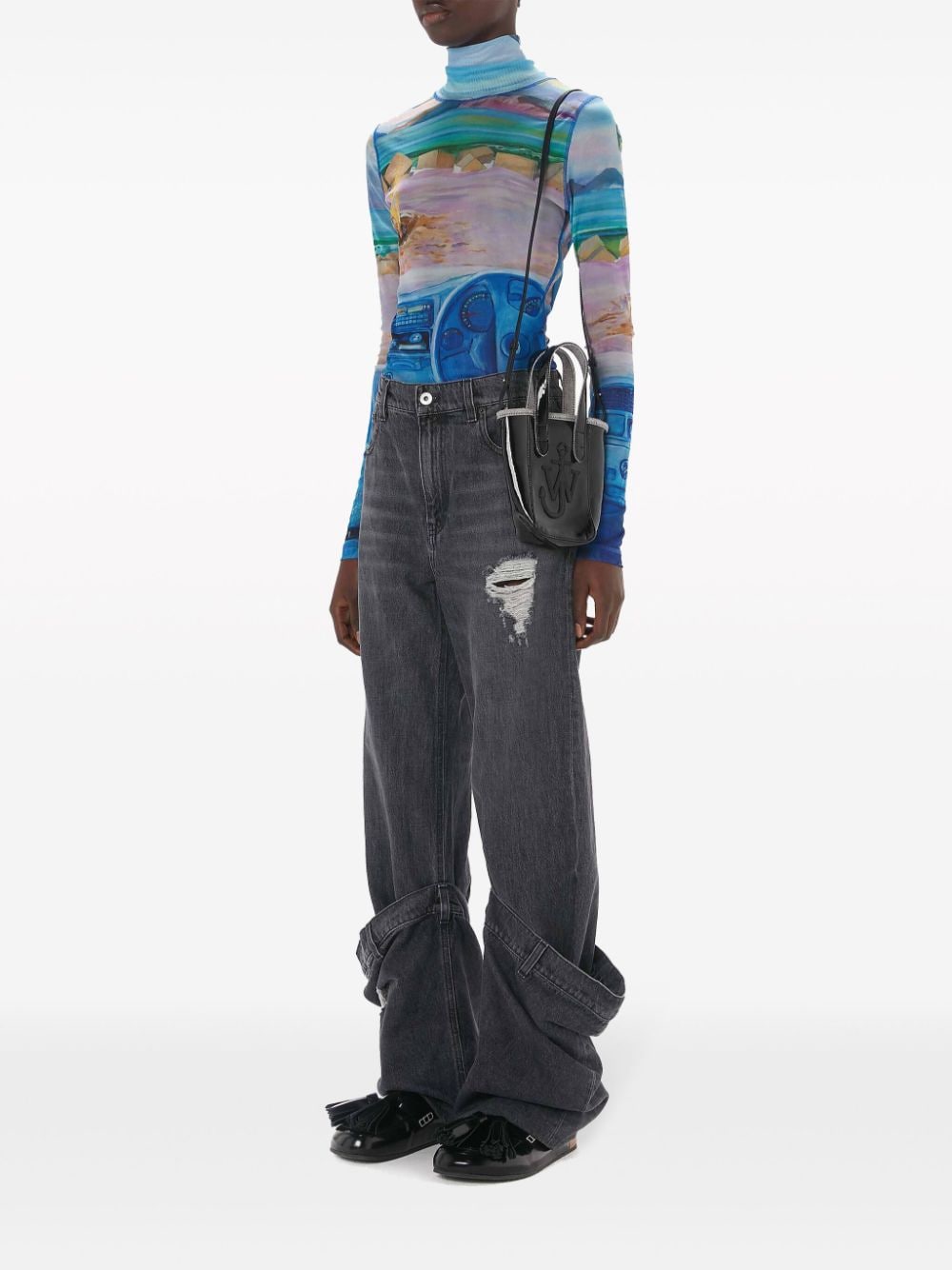 JW ANDERSON JW Anderson Mini Belt Coated-Denim Tote Bag