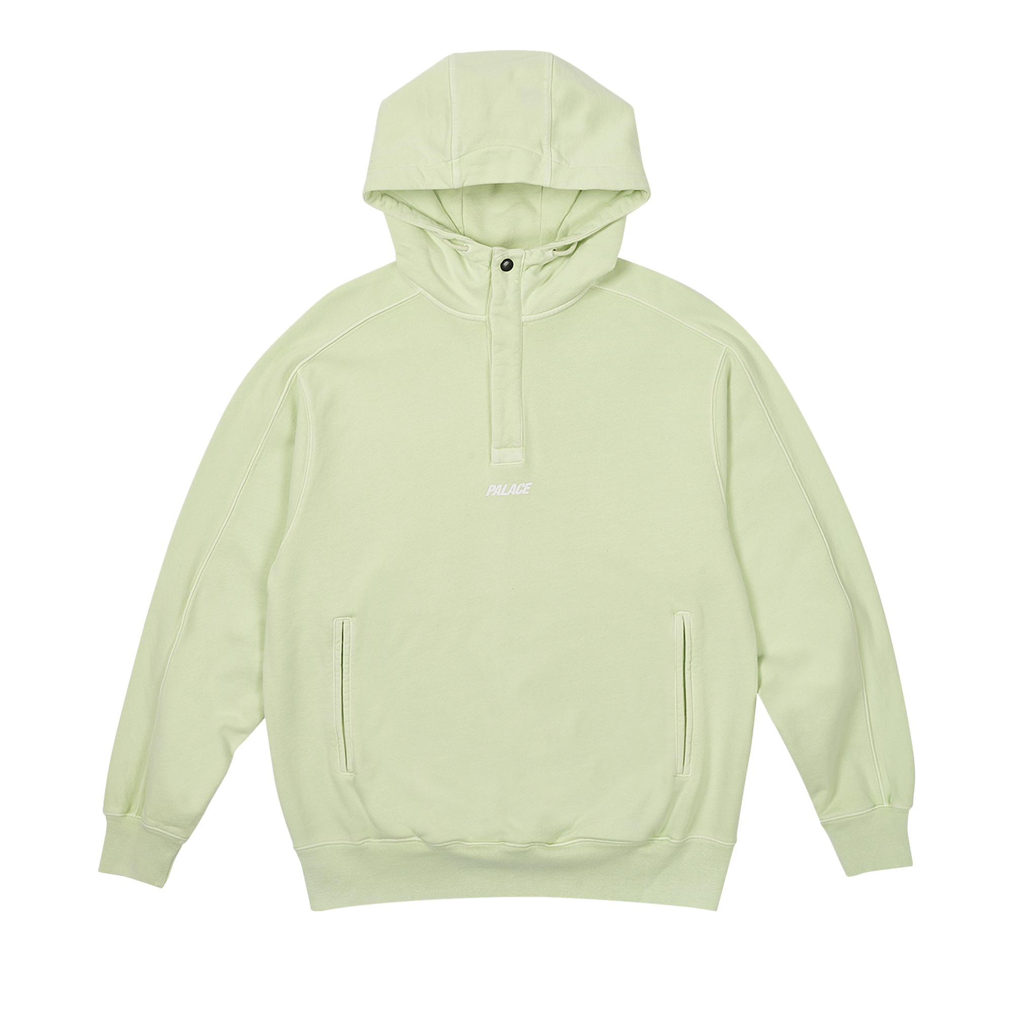 Palace Washed Terry 1/4 Placket Hood - Green | Editorialist