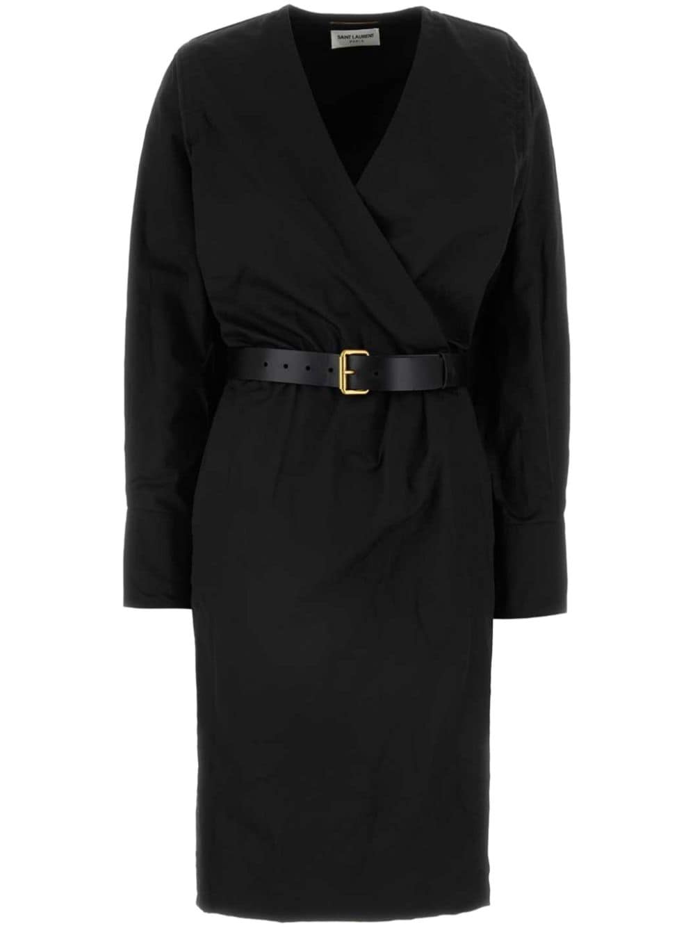 alaia belted denim midi wrap dress Alaa Denim Belted Midi Dress