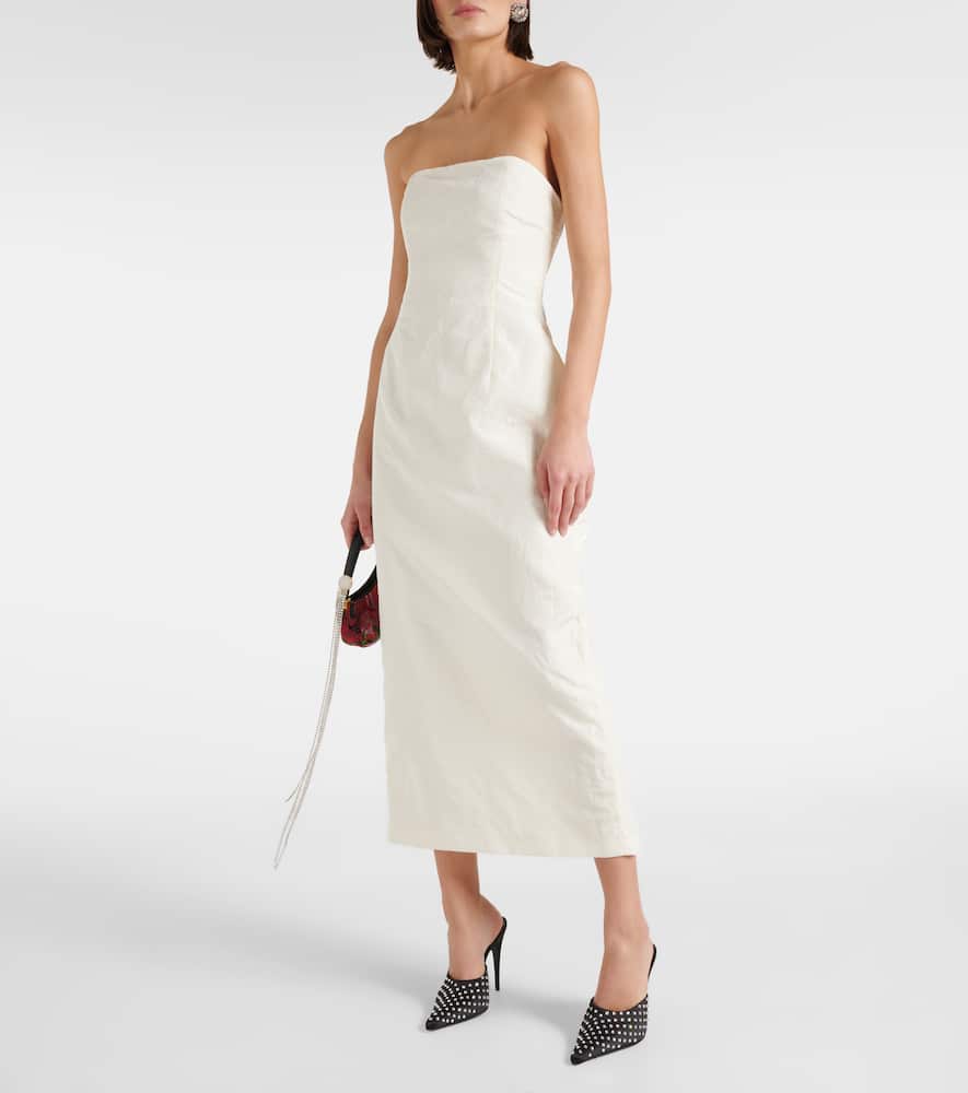 MAGDA BUTRYM strapless silk taffeta midi dress