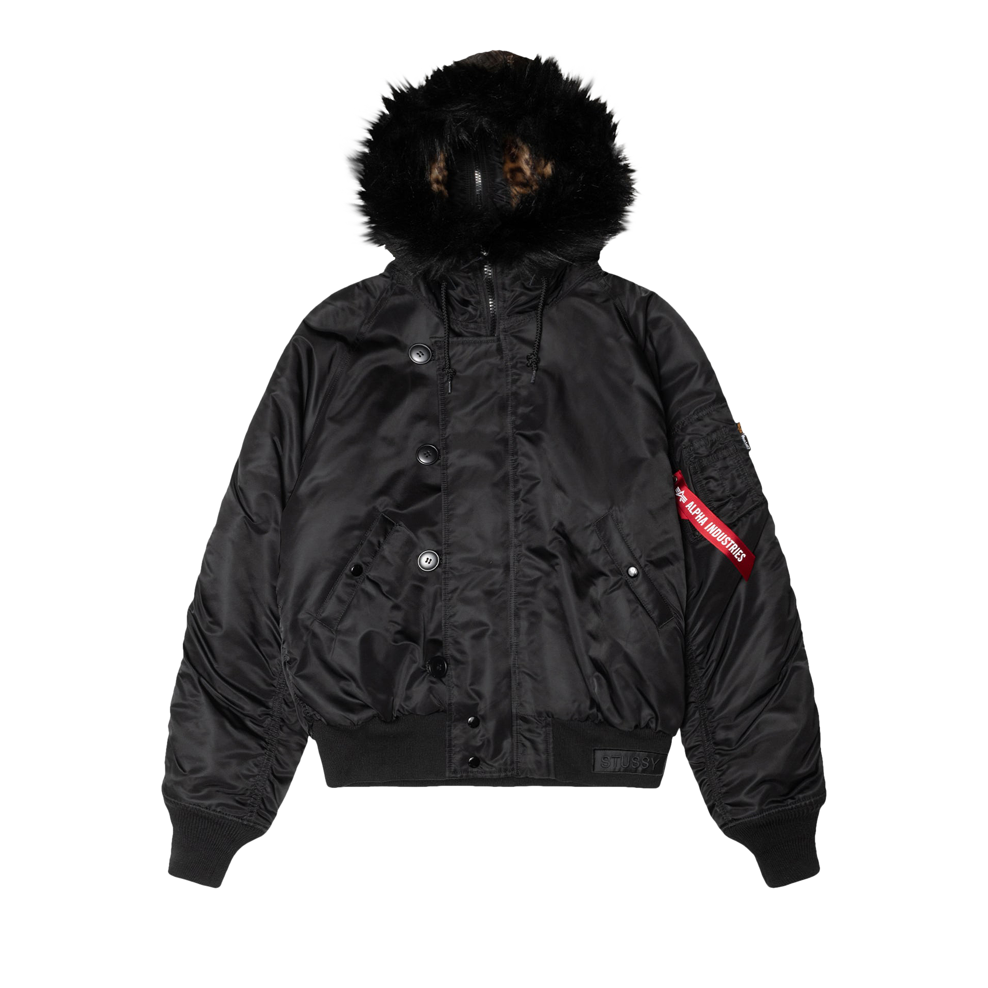 StüSsy X Alpha Kryptek N-2b Short Waist Parka - Black | Editorialist