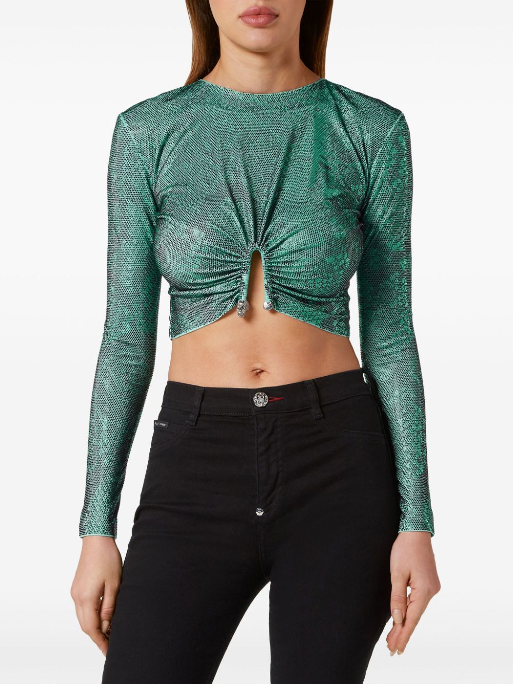 PHILIPP PLEIN Philipp Plein Embellished Cropped T-Shirt