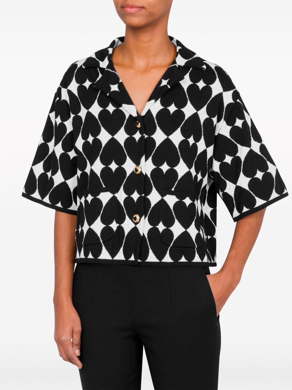 MOSCHINO Moschino Heart-Motif Knitted Shirt
