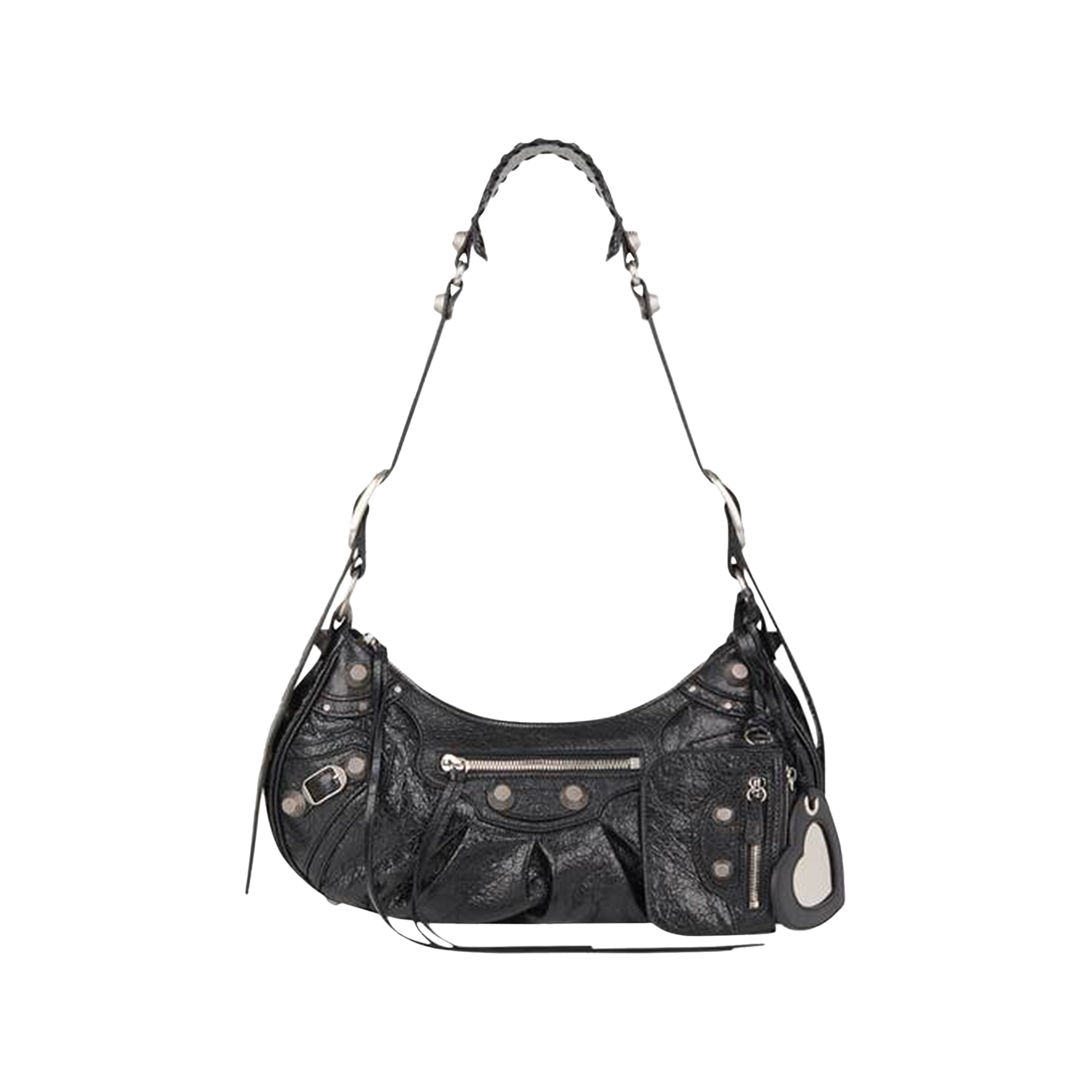 EDIKTED Faux Leather Shredded Bustier Top