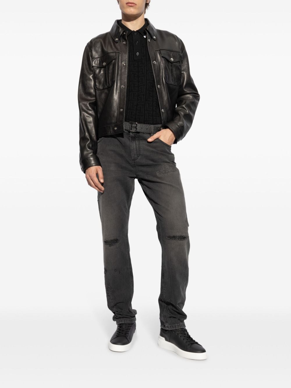 BALMAIN Balmain Slim-Cut Distressed Jeans
