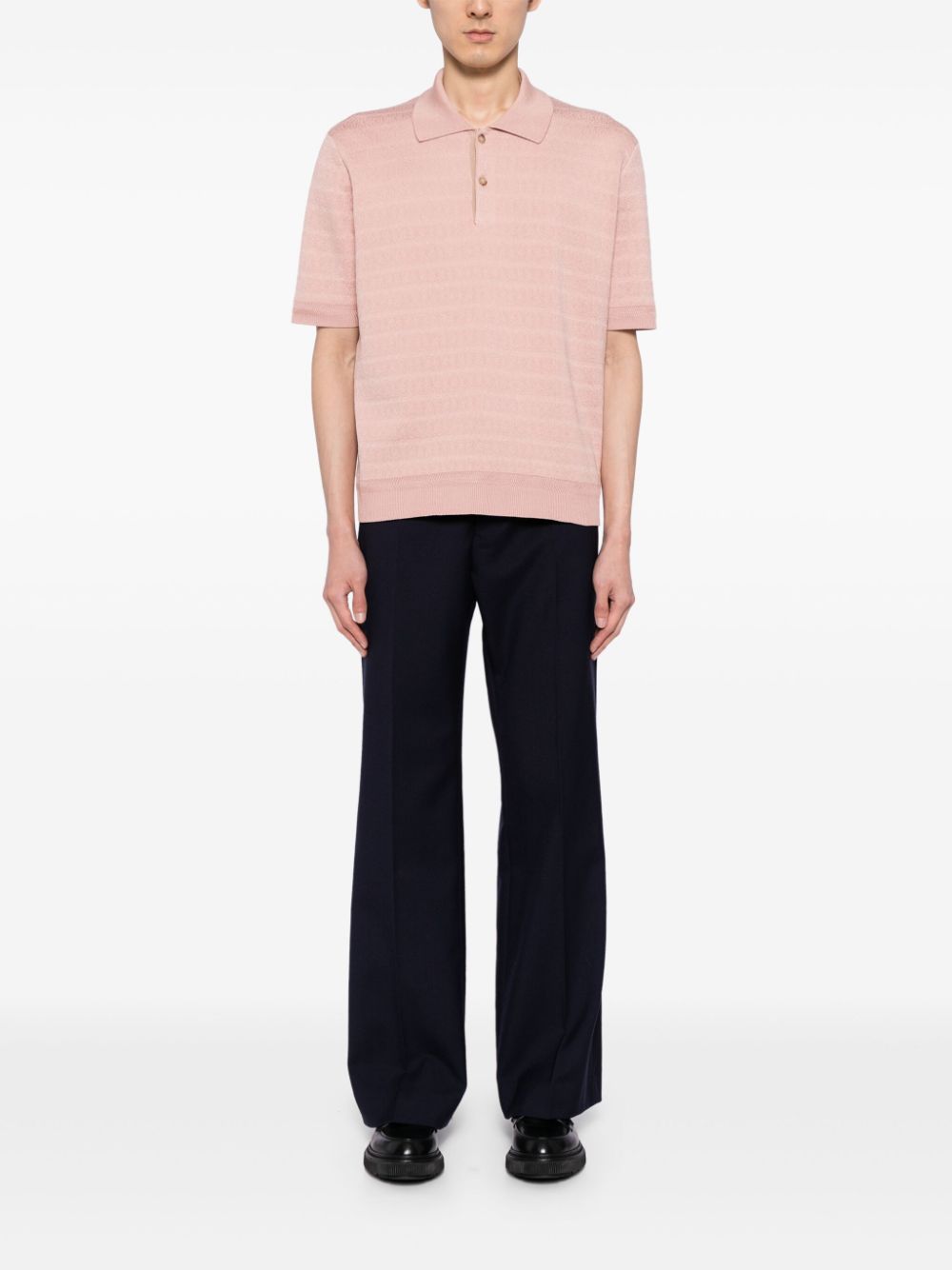 BALLY horizontal stripe polo shirt