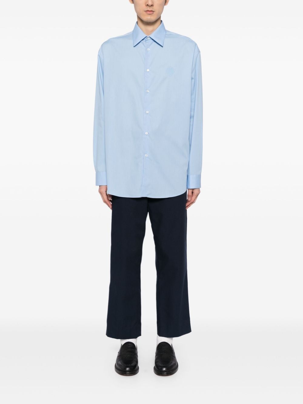 BALLY classic collar curved hem shirt
