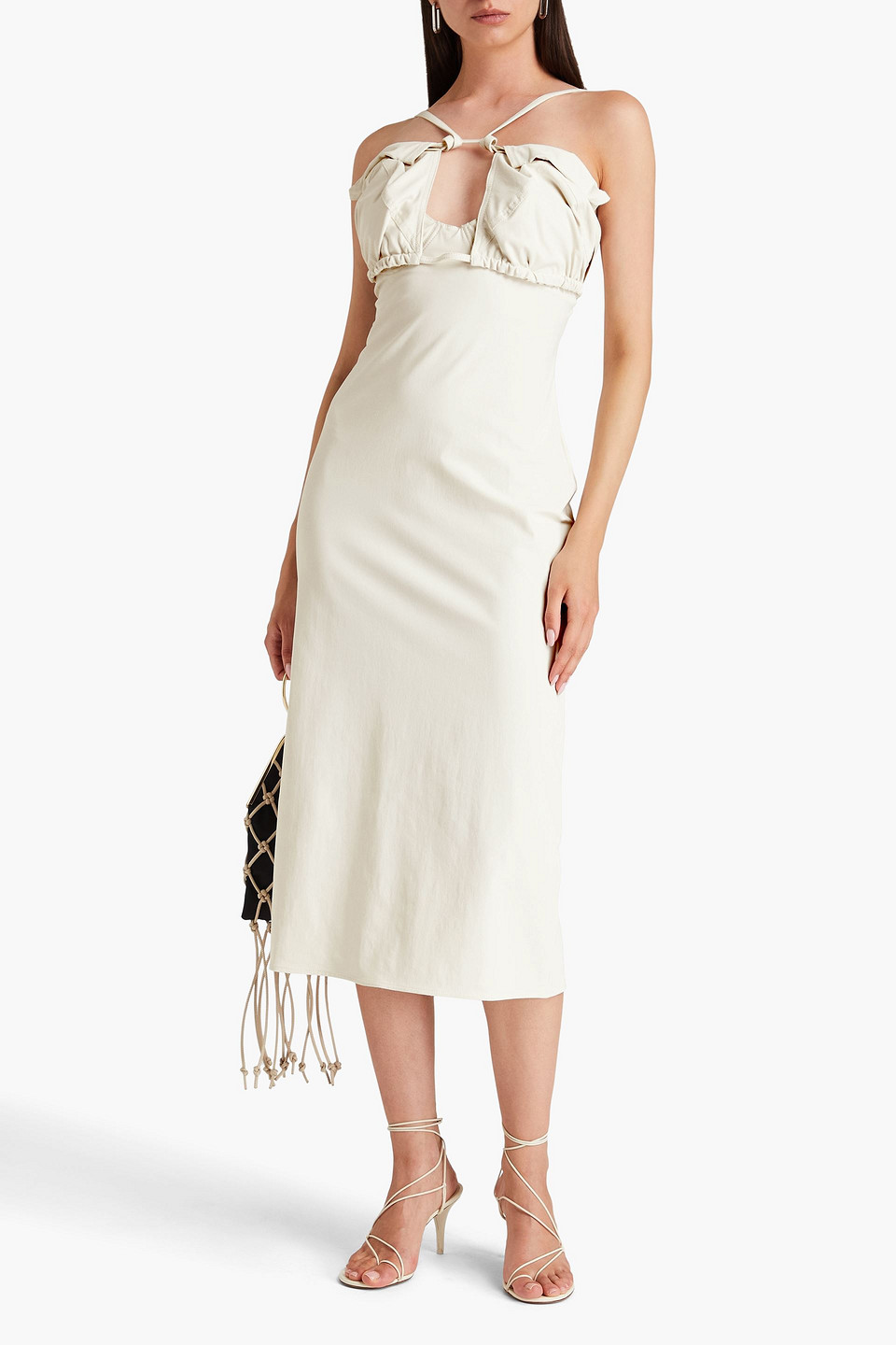 jacquemus cut out dress Jacquemus Pink Linen Blend CutOut La Robe Limao Mini Dress M
