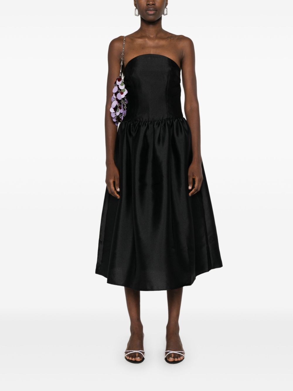 SELF-PORTRAIT Self-Portrait Taffeta Midi Dress