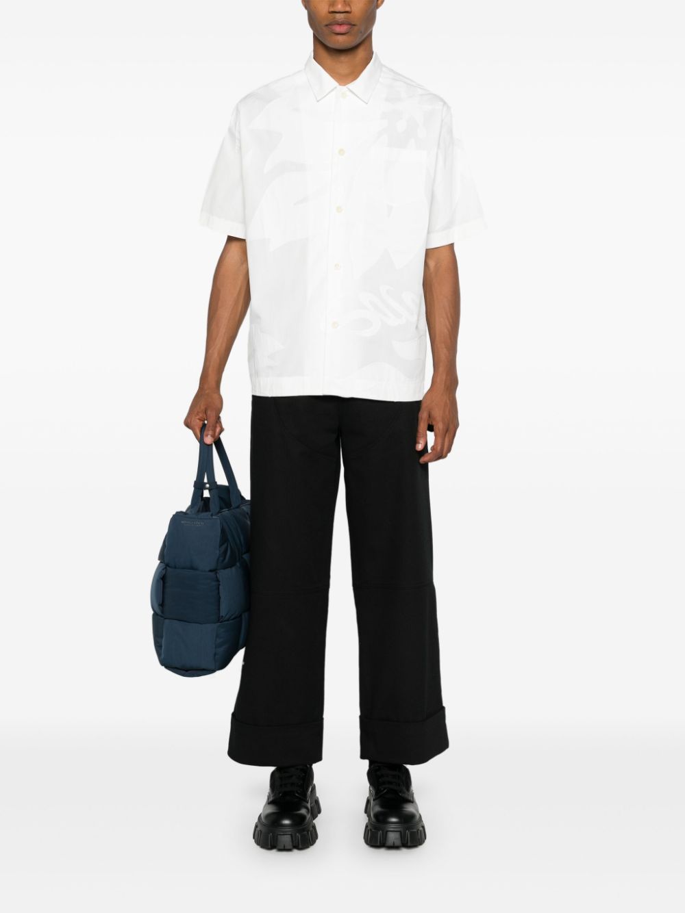 SACAI embroidered-design button-up shirt
