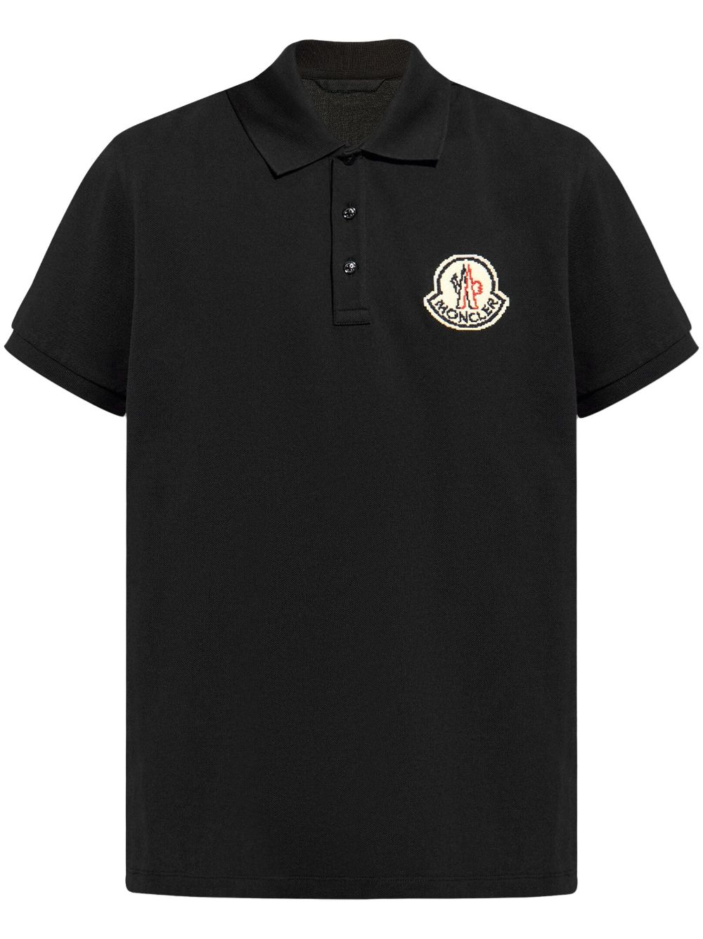 Moncler Logo-Embroidered Polo Shirt - Black | Editorialist