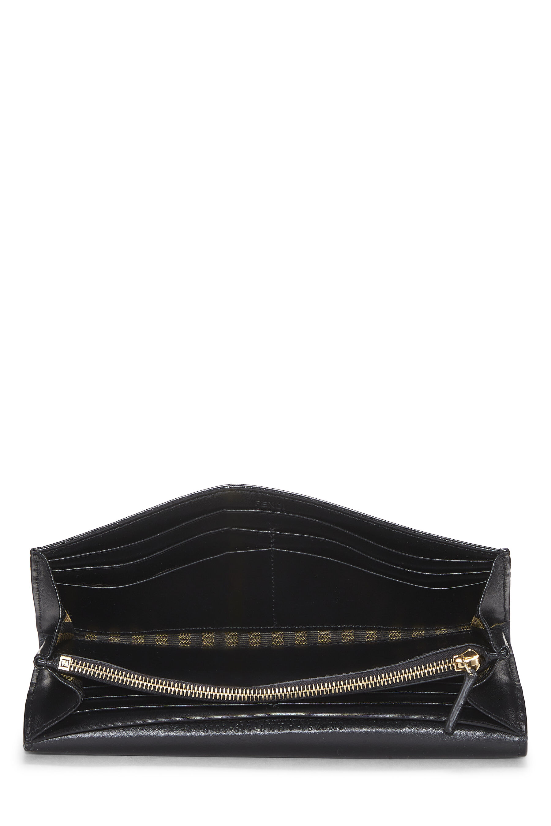 Fendi Leather Long Wallet - Black | Editorialist