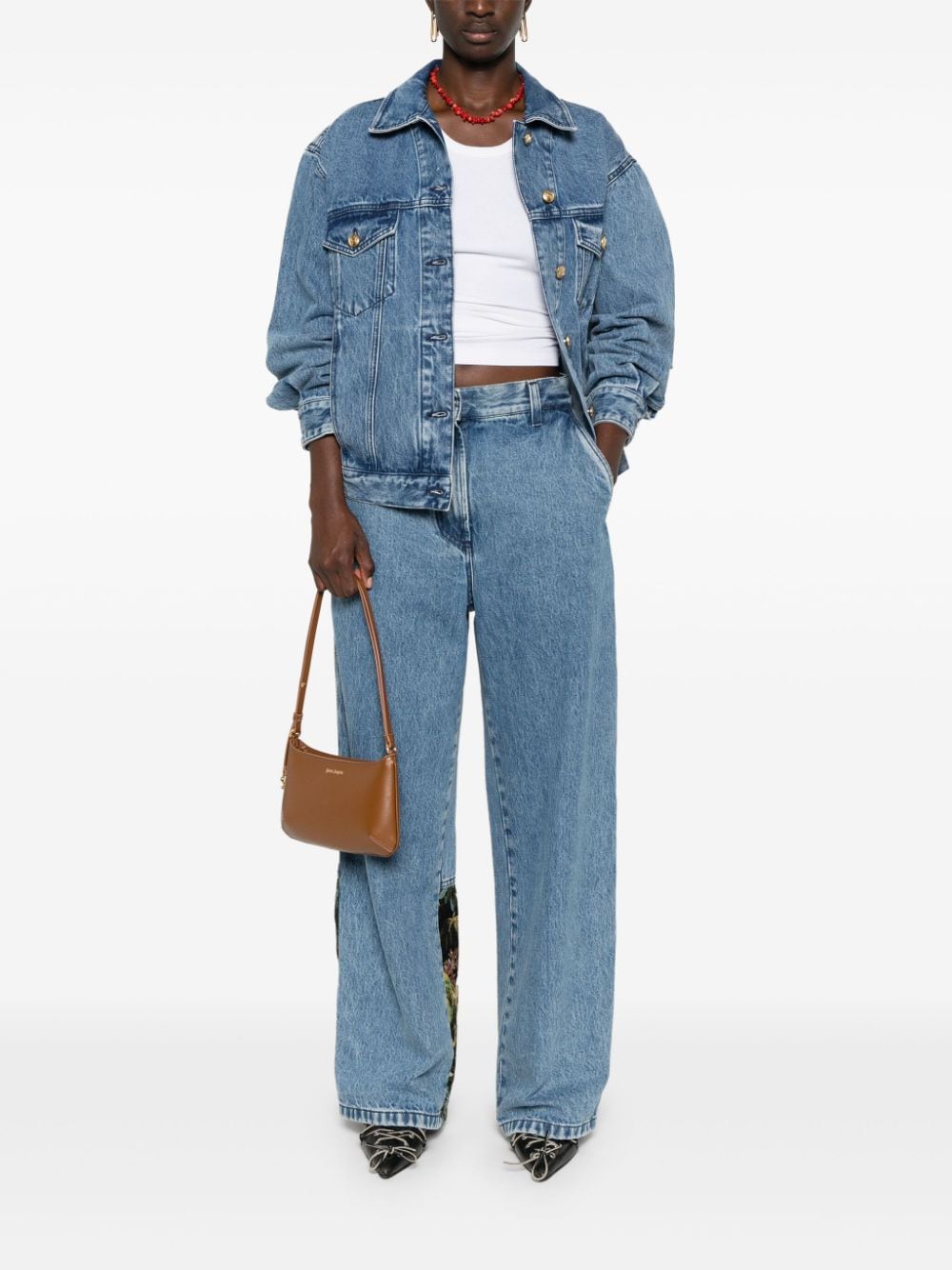 PALM ANGELS Palm Angels Embroidered-Panel Denim Jacket