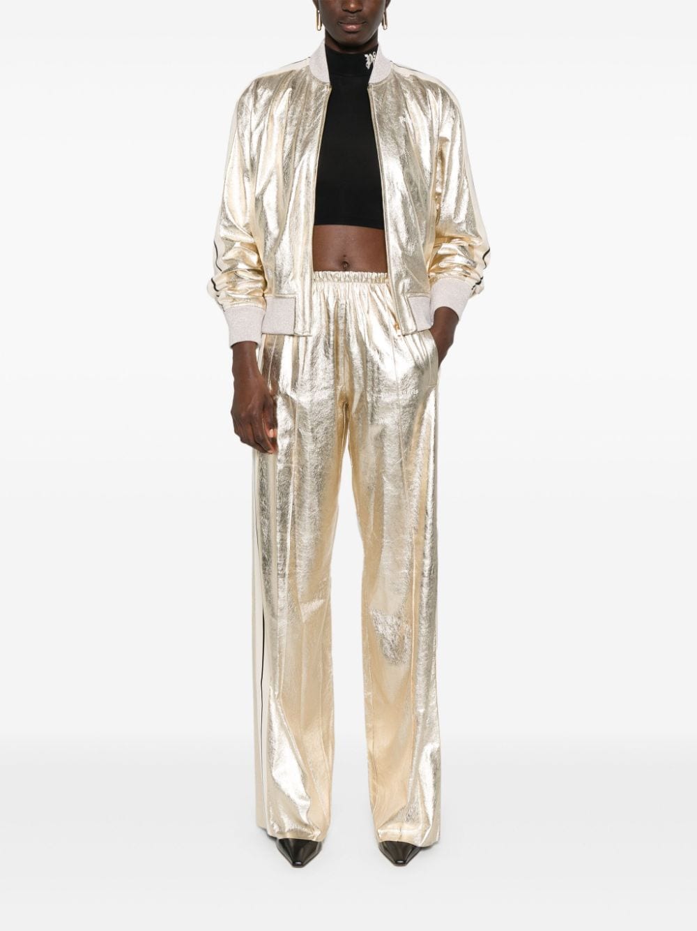 PALM ANGELS Palm Angels Leather Bomber Jacket