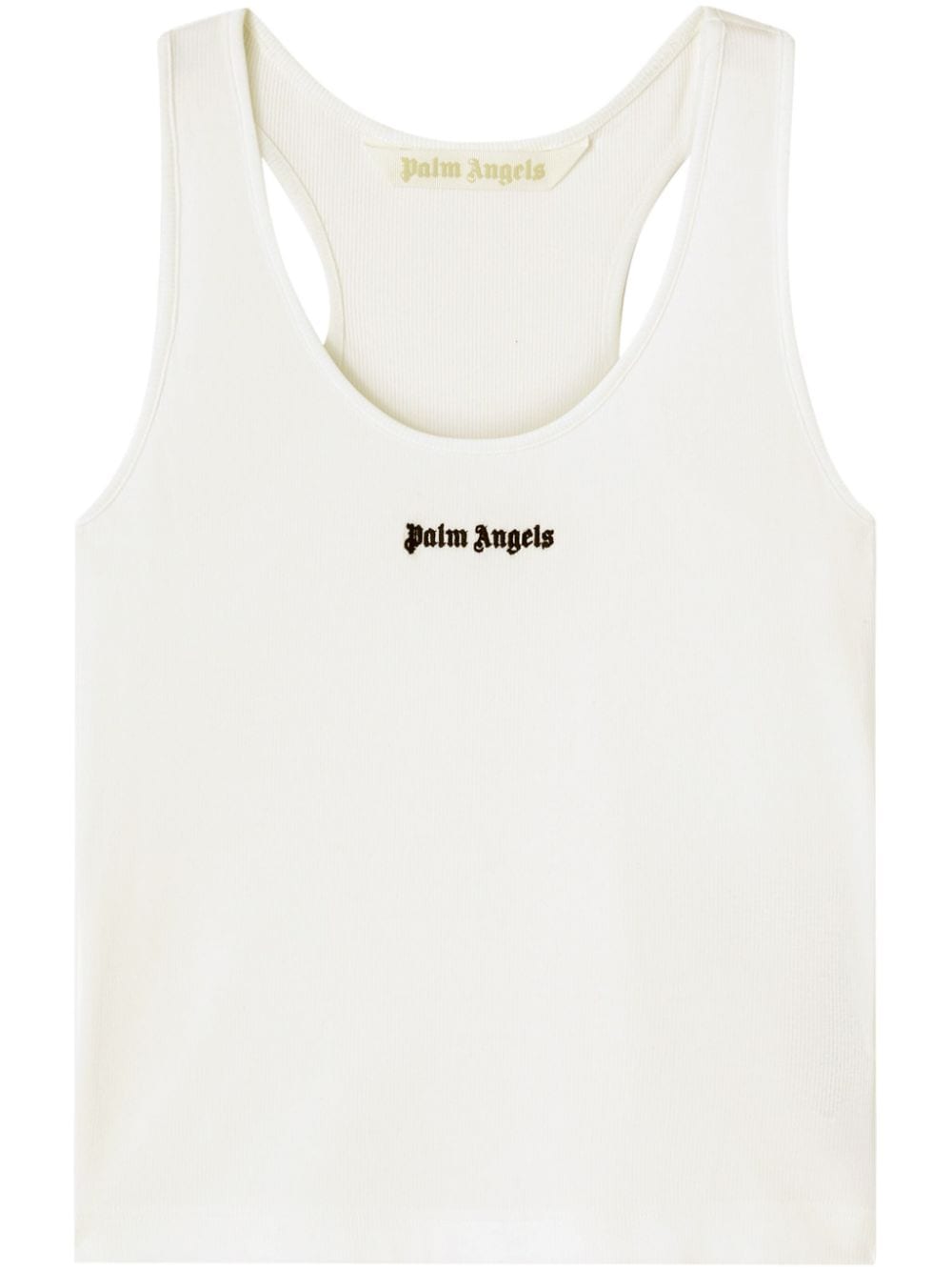 PALM ANGELS Palm Angels Logo-Embroidered Ribbed Tank Top